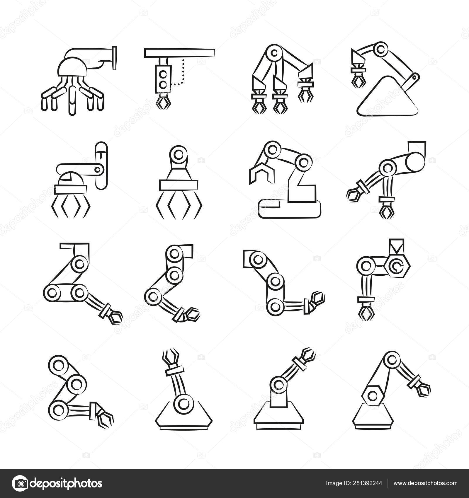 Robotic Arm Icons Vector Illustration Stock Vector by ©loopang 281392244