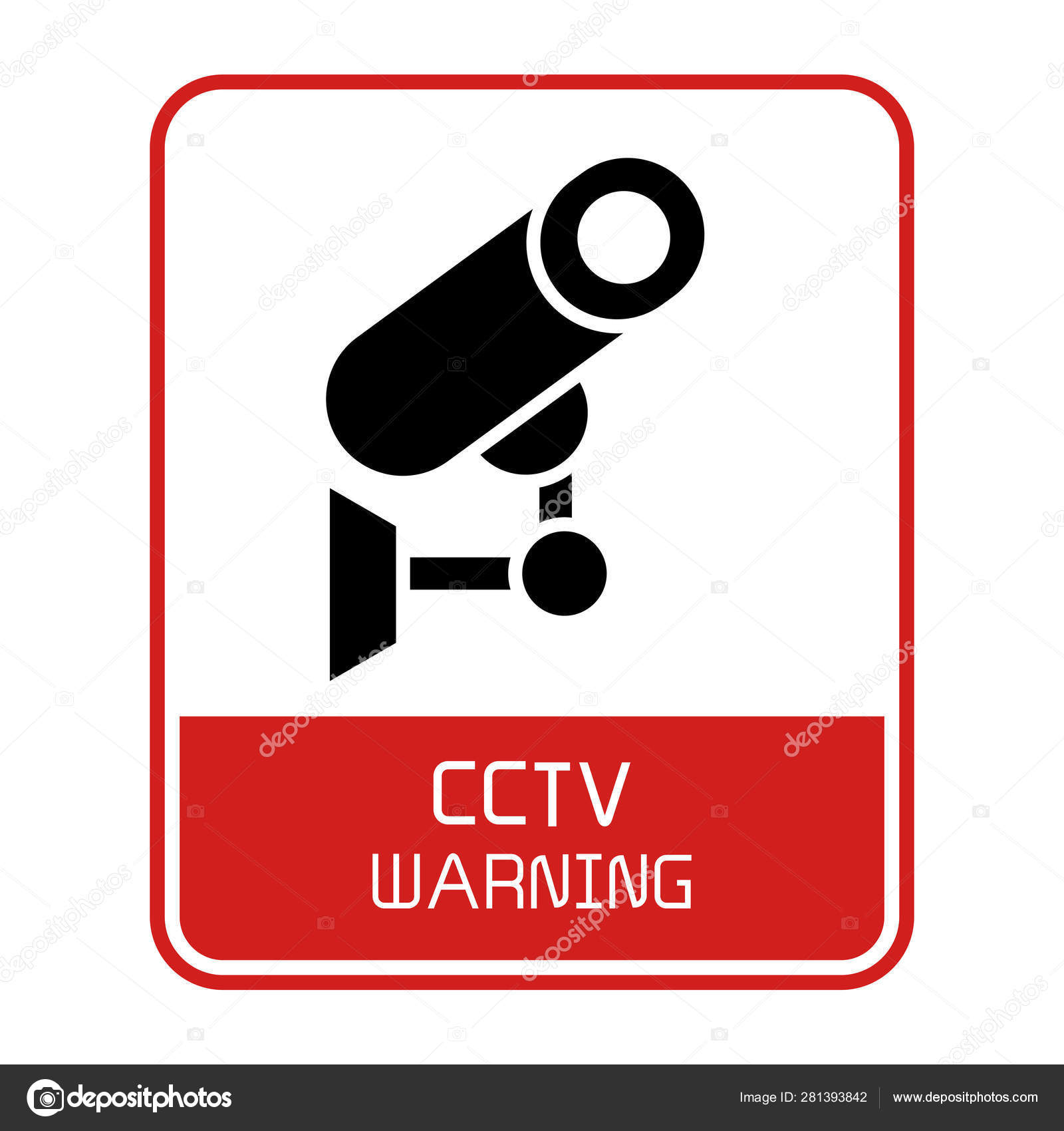 Vector Illustration Cctv Warning Sign Stock Vector Image by ©loopang ...
