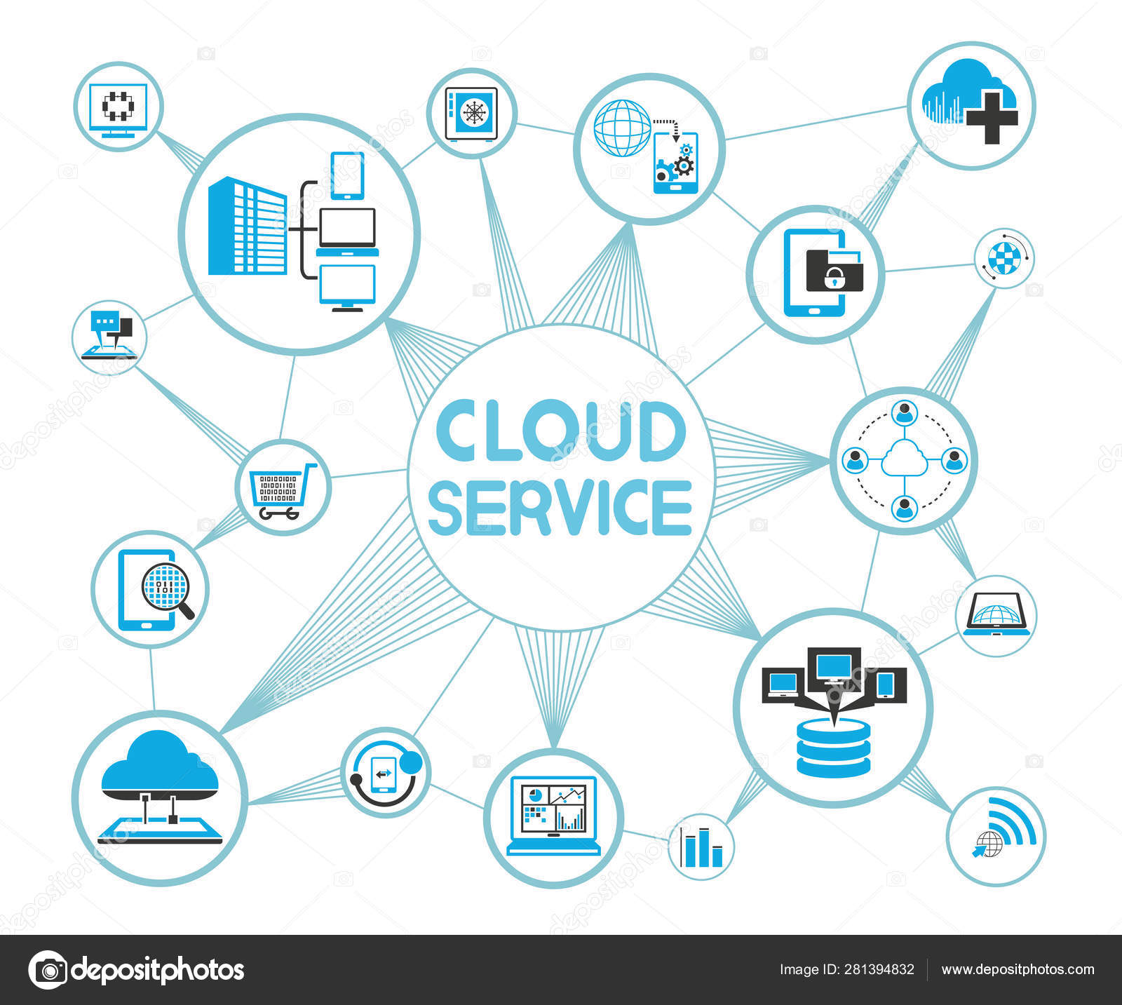 Vector Illustration Concept Cloud Service Stock Vector Image by ...