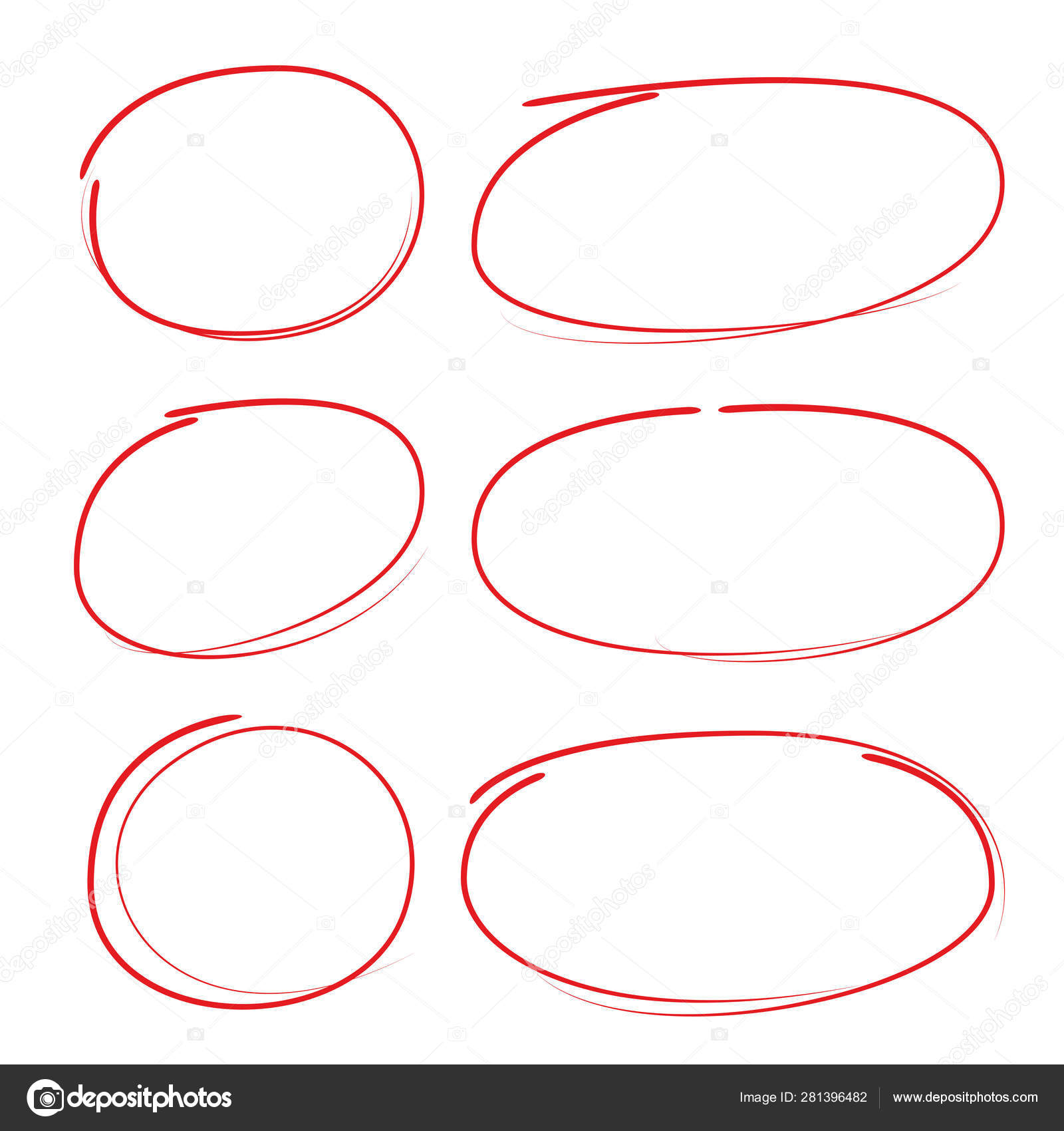 Red Circle Highlighter Set Stock Vector by ©loopang 281396482