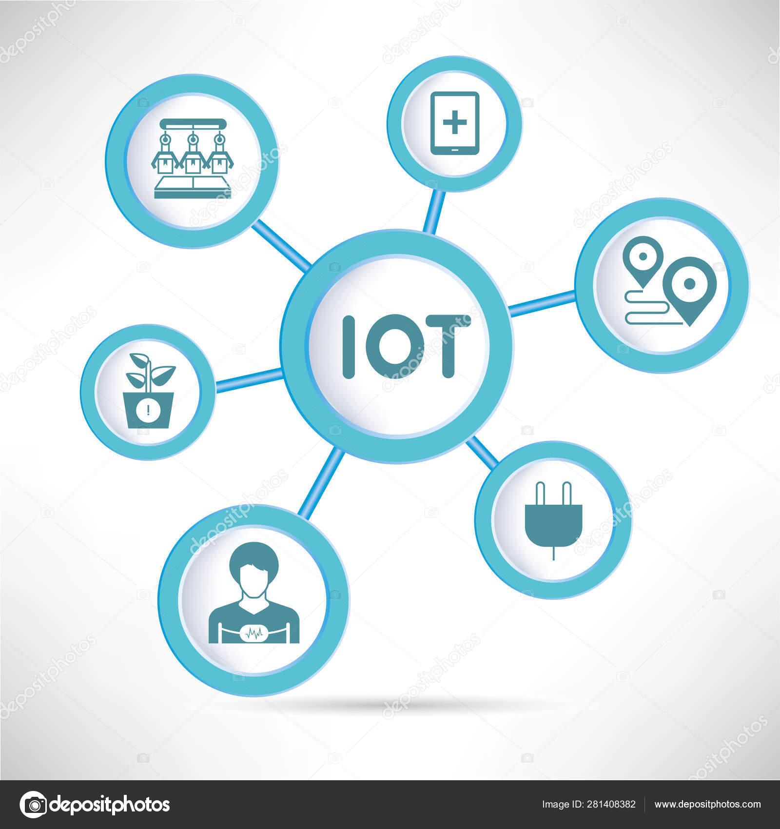 Vector Illustration Iot Web Icons Stock Vector by ©loopang 281408382