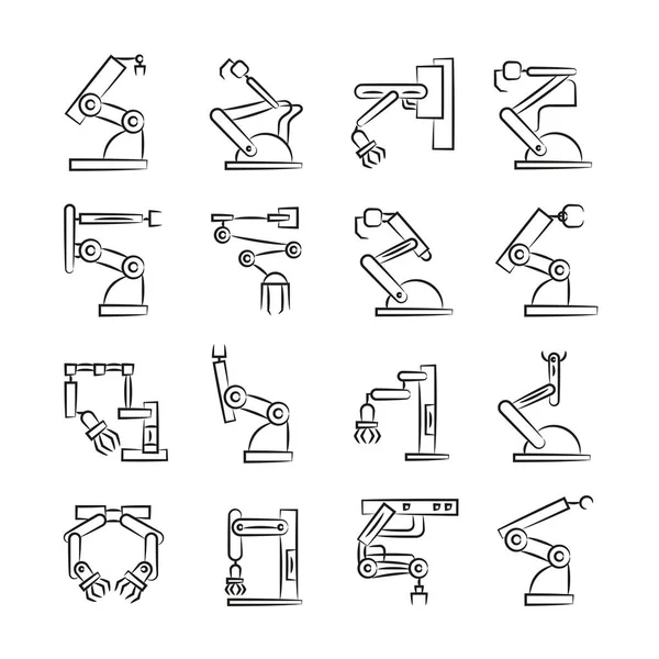 Robotic Arm Icons Vector Illustration Stock Vector by ©loopang 281392244