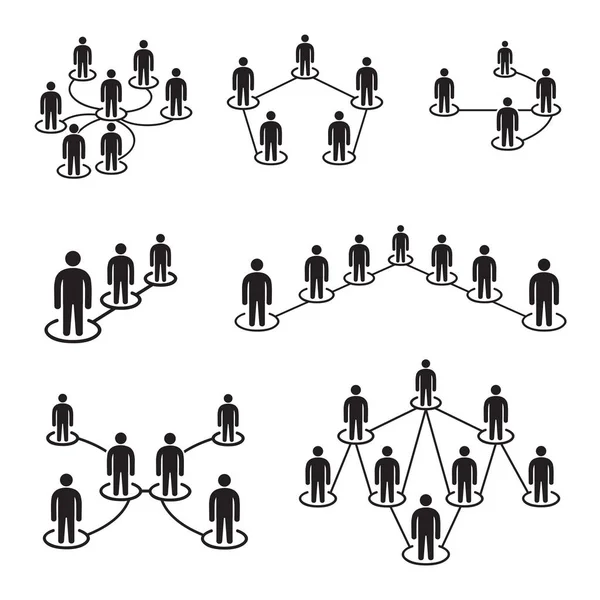 Business Network Connection Stick Figure Pictogram Icon — Stock Vector ...