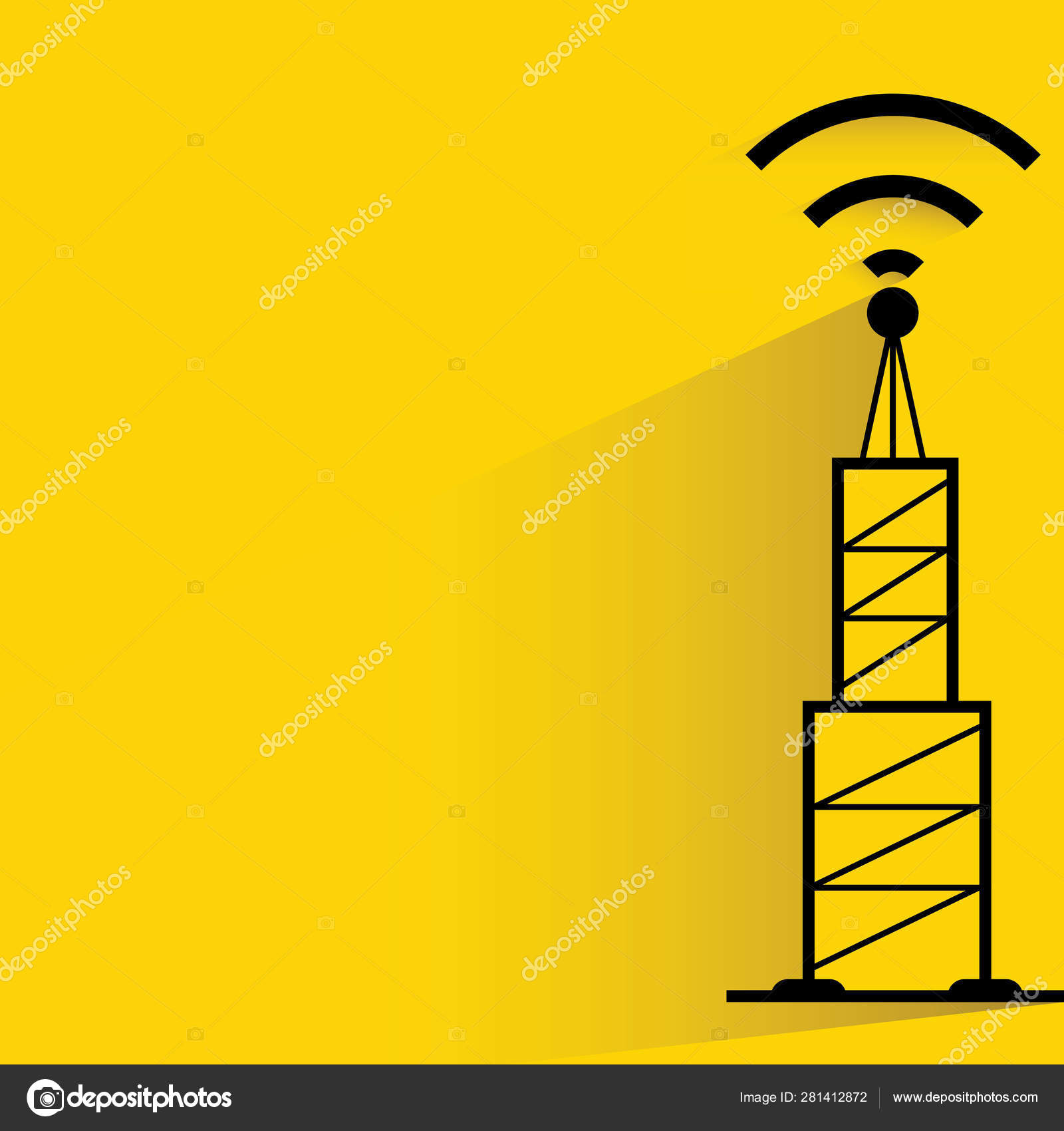 Antenna Communication Tower Stock Vector by ©loopang 281412872
