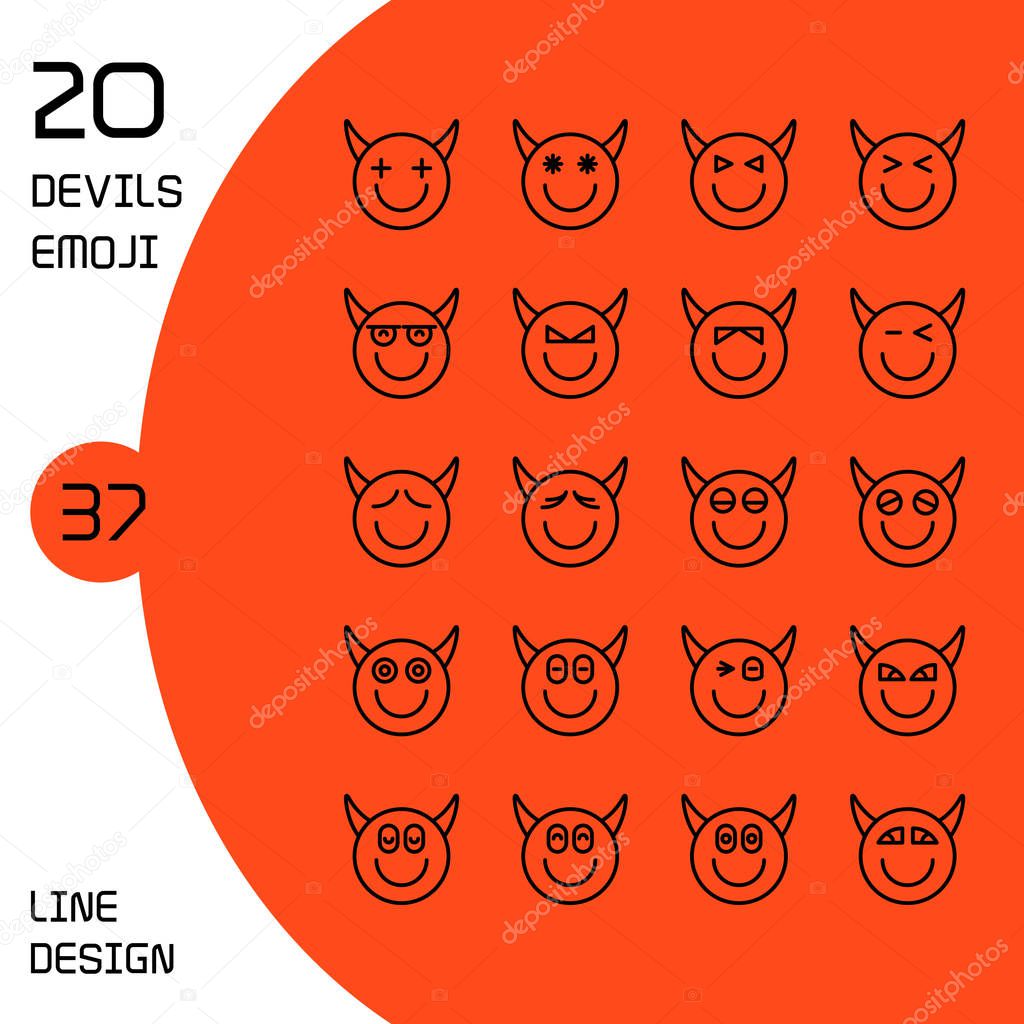 Vector Ilustración Íconos Emoji Diablo Vector de stock por ©loopang ...