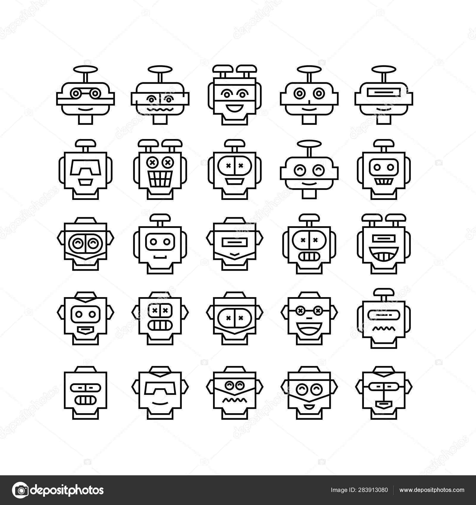 Vector Illustration Robots Icons Stock Vector by ©loopang 283913080