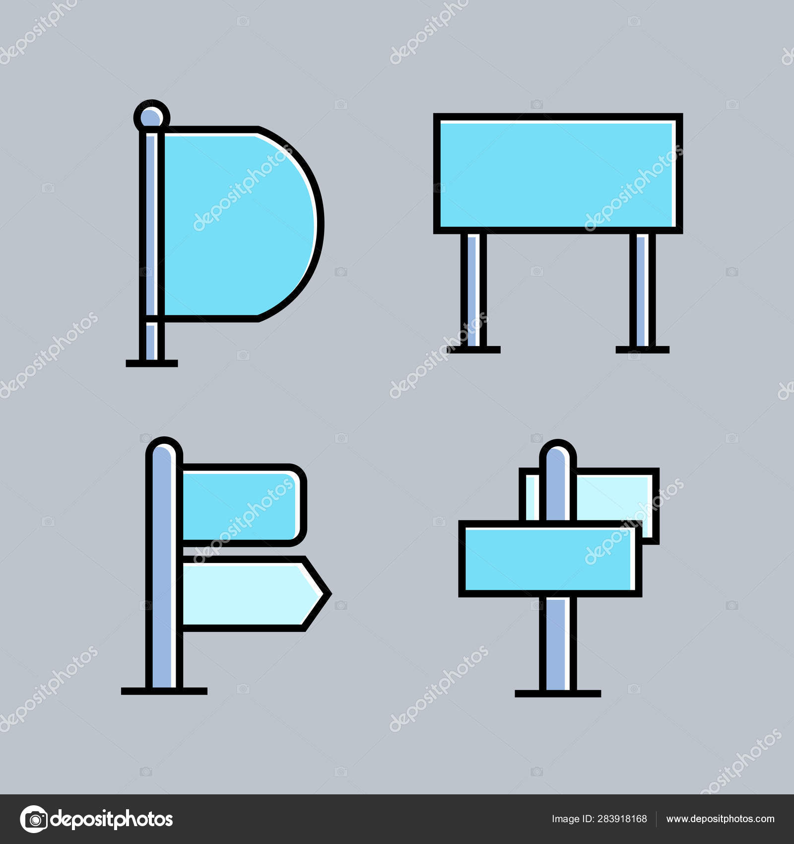 Vector Illustration Signs Icons Set Stock Vector by ©loopang 283918168