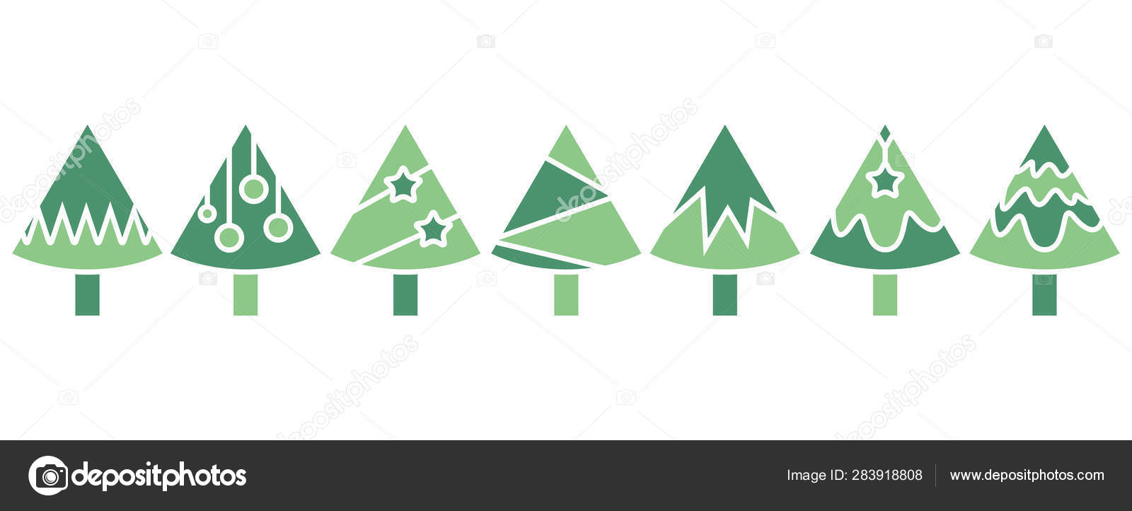 Vector Illustration Green Christmas Trees Stock Vector by ©loopang ... Vector Illustration Green Christmas Trees Stock Vector by ©loopang ...