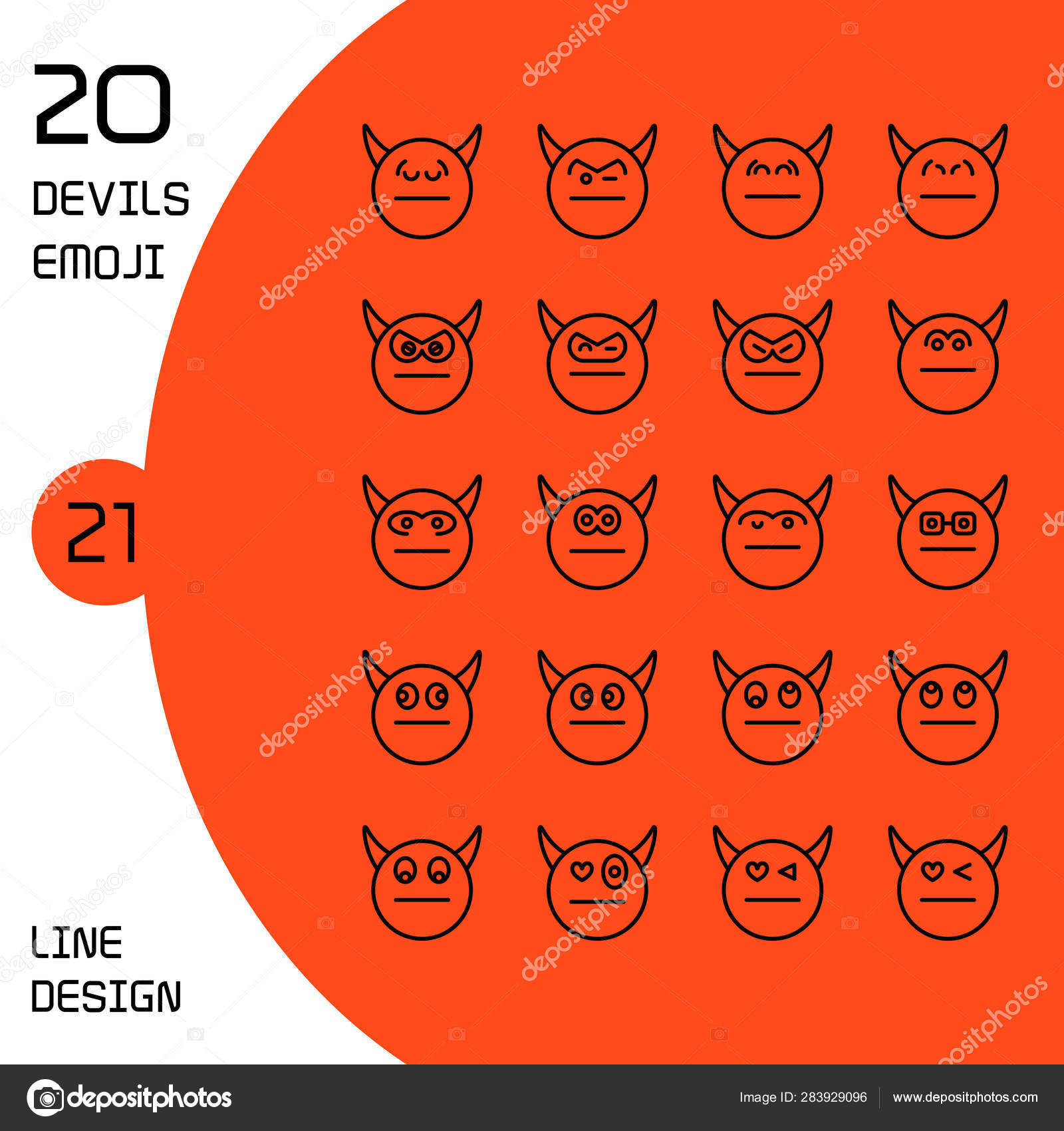 Vector Illustration Devil Emoji Icons Stock Vector by ©loopang 283929096