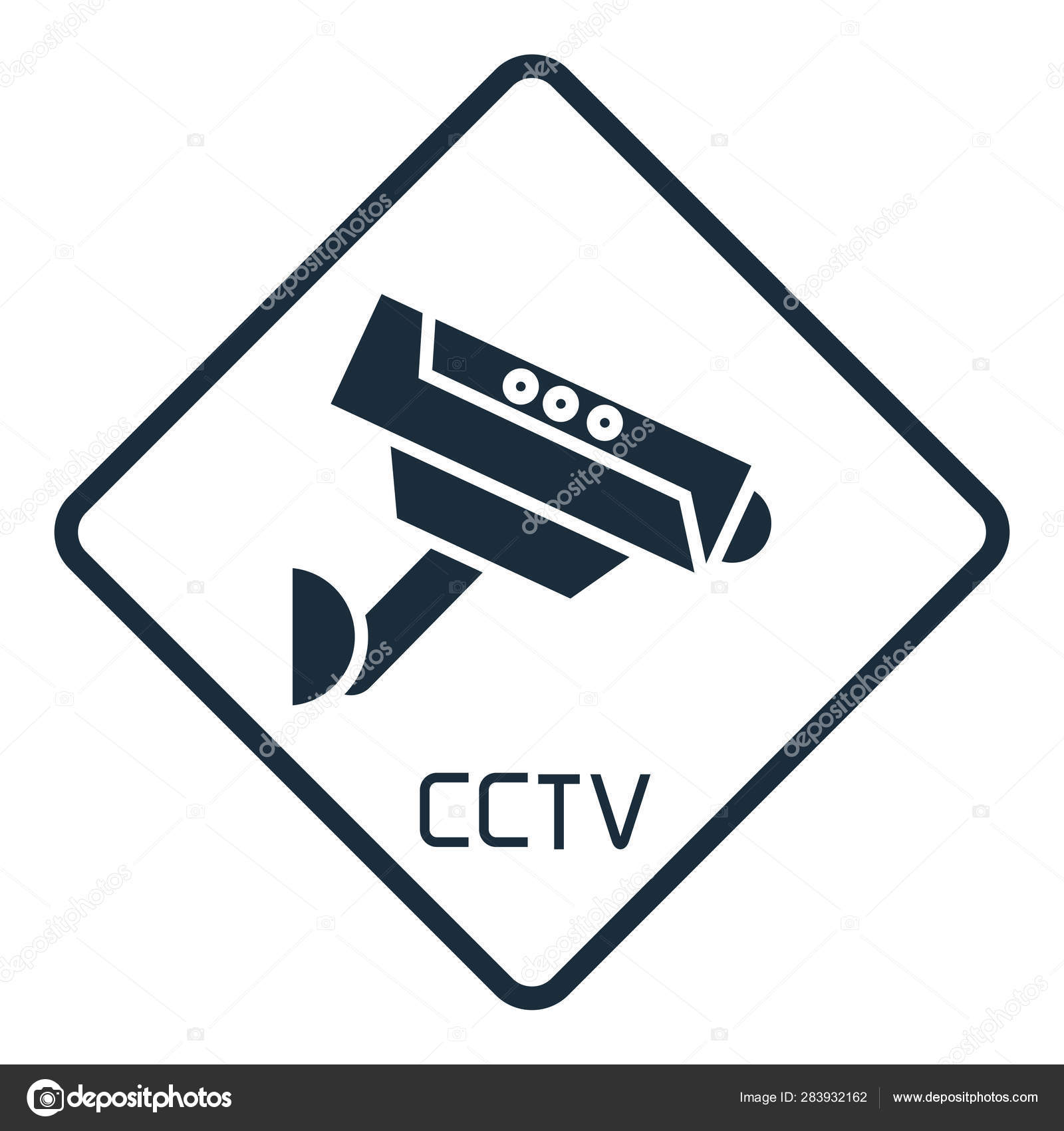 Vector Illustration Cctv Warning Sign Stock Vector by ©loopang 283932162