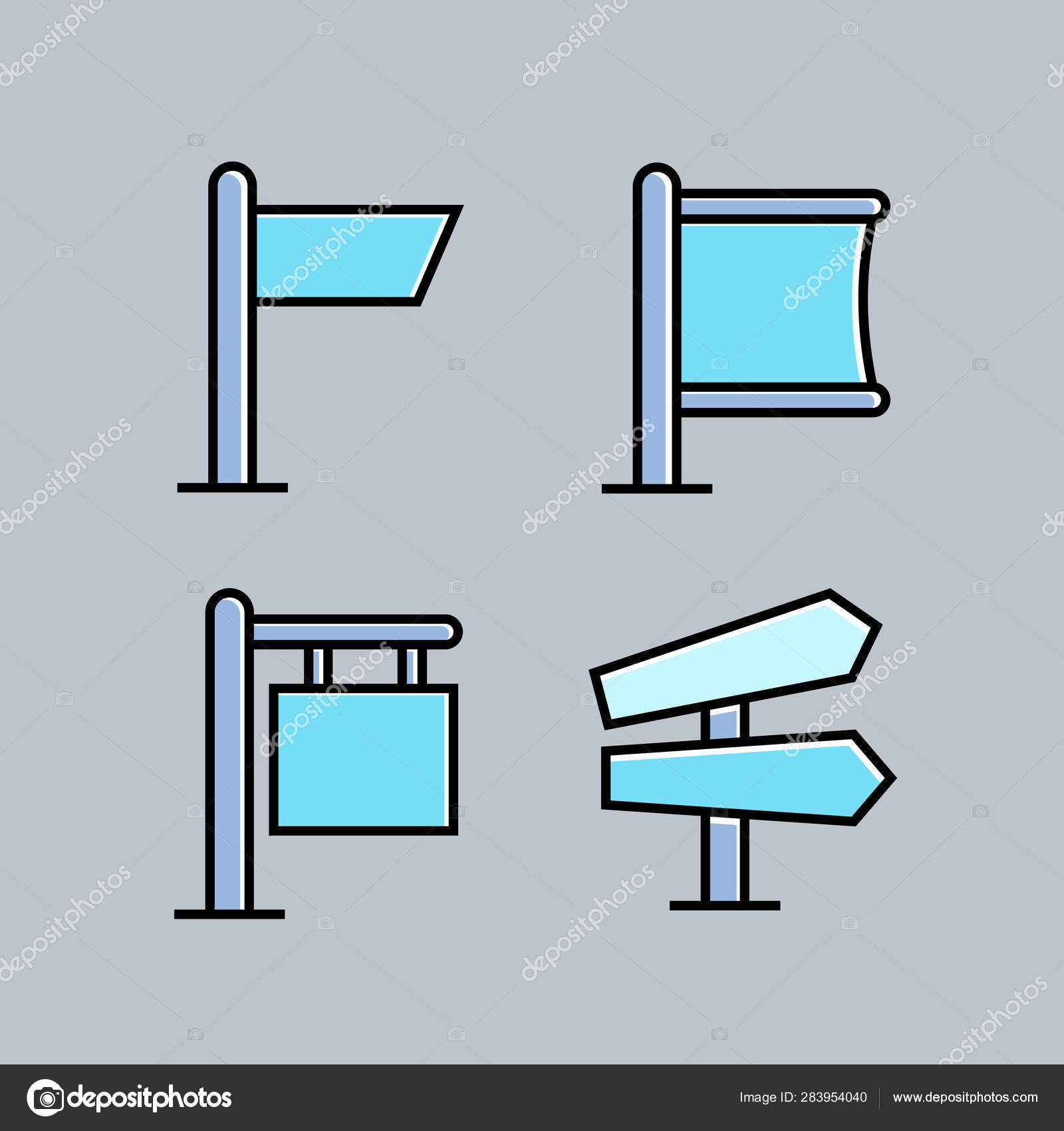 Vector Illustration Signs Icons Set Stock Vector Image by ©loopang ...