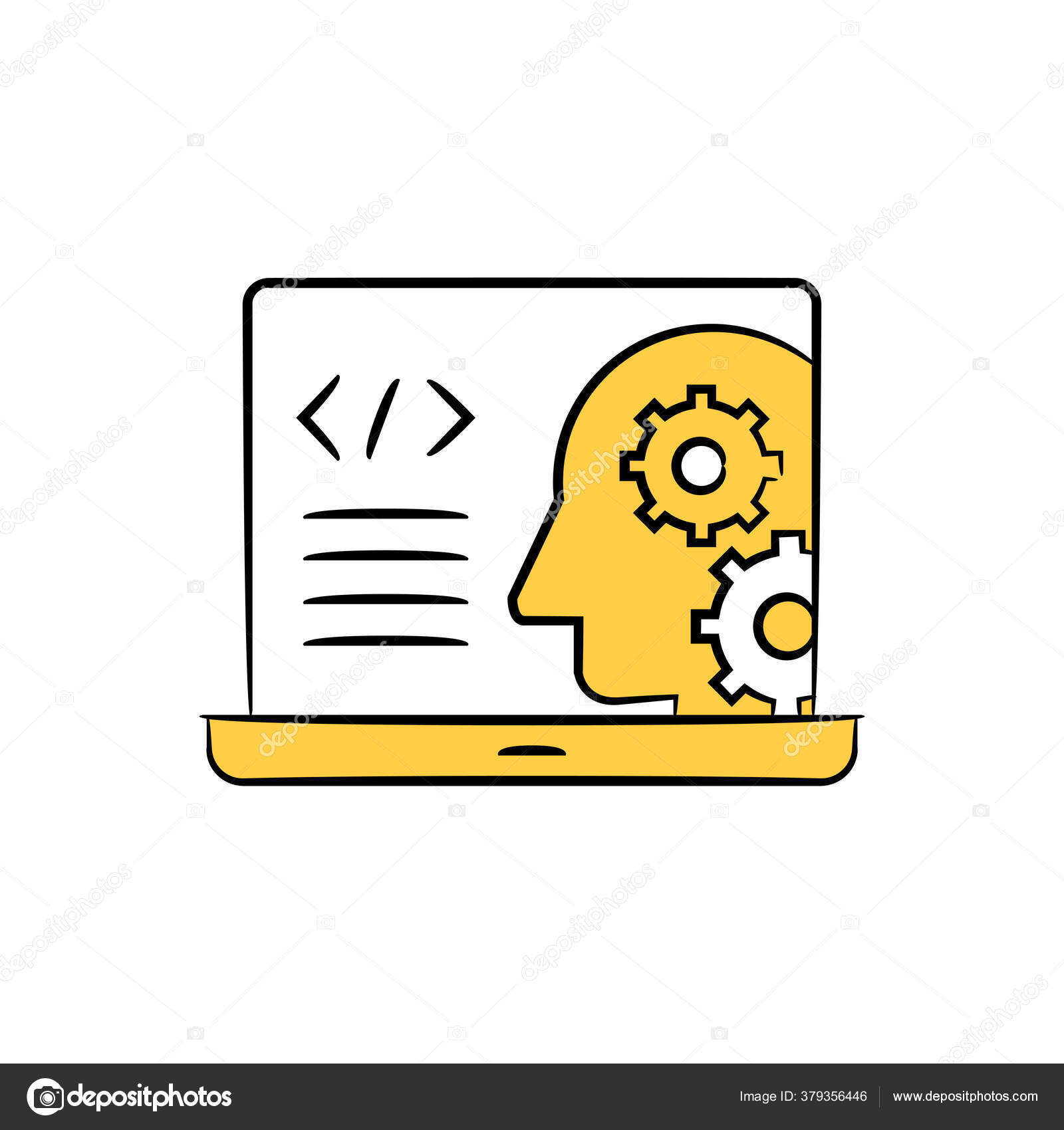 Robot Code Laptop Artificial Intelligence Concept Stock Vector Image by ...