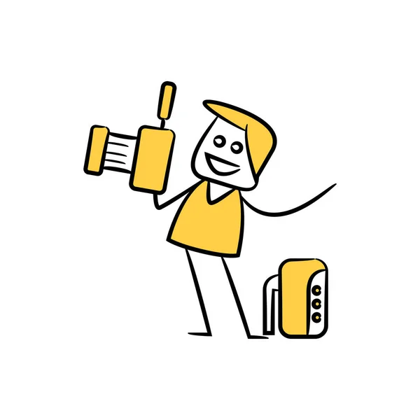 Stick figure camera Stock Vectors, Royalty Free Stick figure camera ...