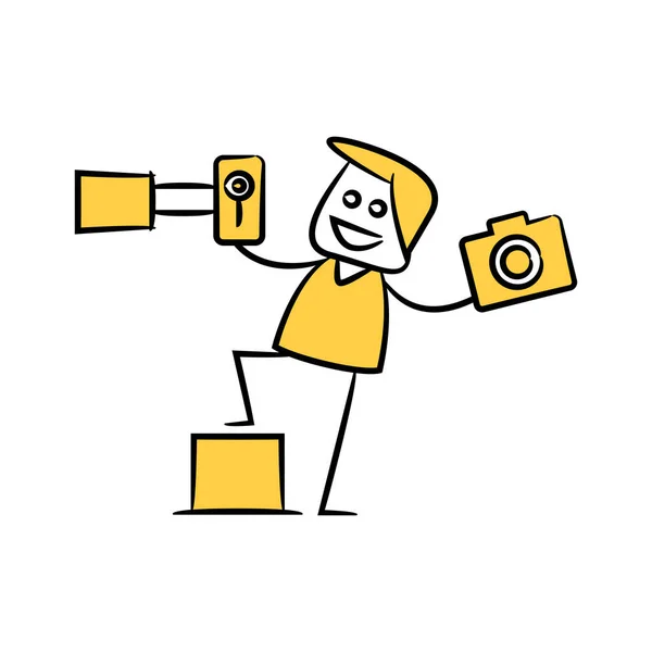 Stick figure camera Stock Vectors, Royalty Free Stick figure camera ...