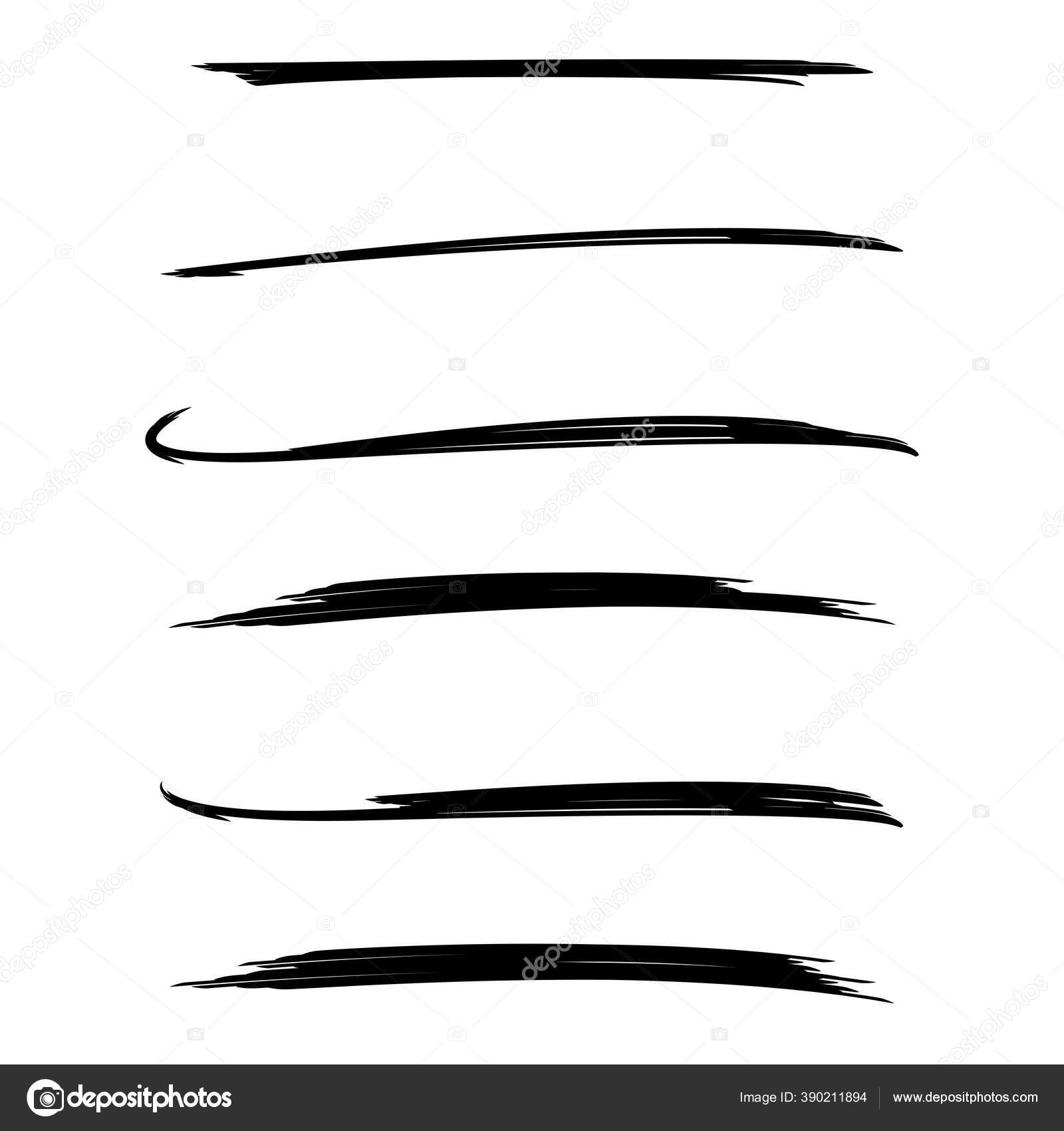 Black Brush Stroke Line Vector Set Stock Vector by ©loopang 390211894