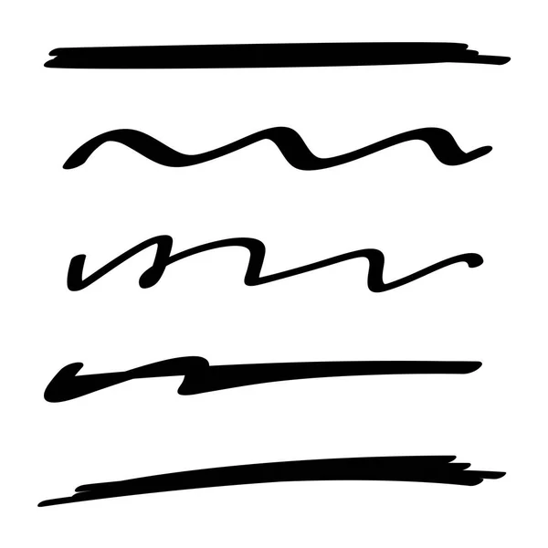 Black Brush Stroke Line Vector Set Stock Vector By ©loopang 390211894