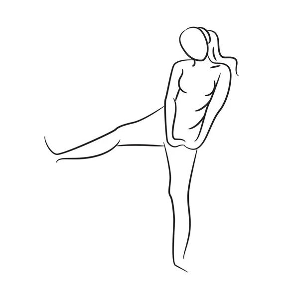 Hand Drawn Sketch Line Beauty Woman Body Fashion Model White Stock ...