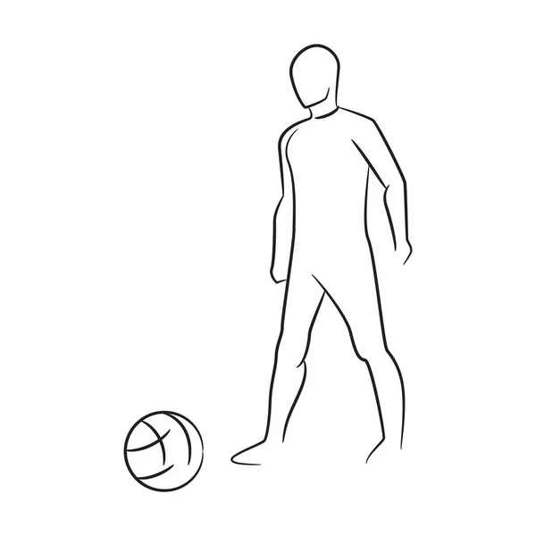 Hand Drawn Soccer Player Football Player Vector Illustration White ...