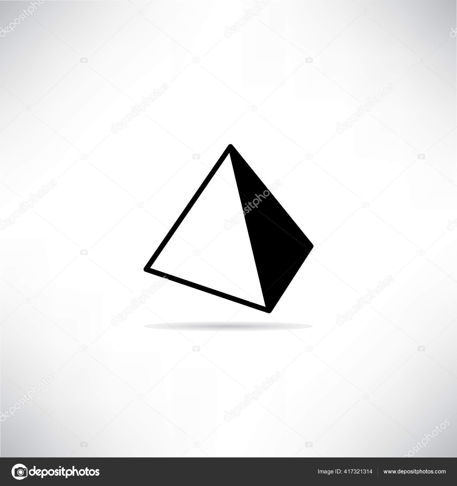 Pyramid Icon Shadow Gray Background Vector Illustration Stock Vector by ...