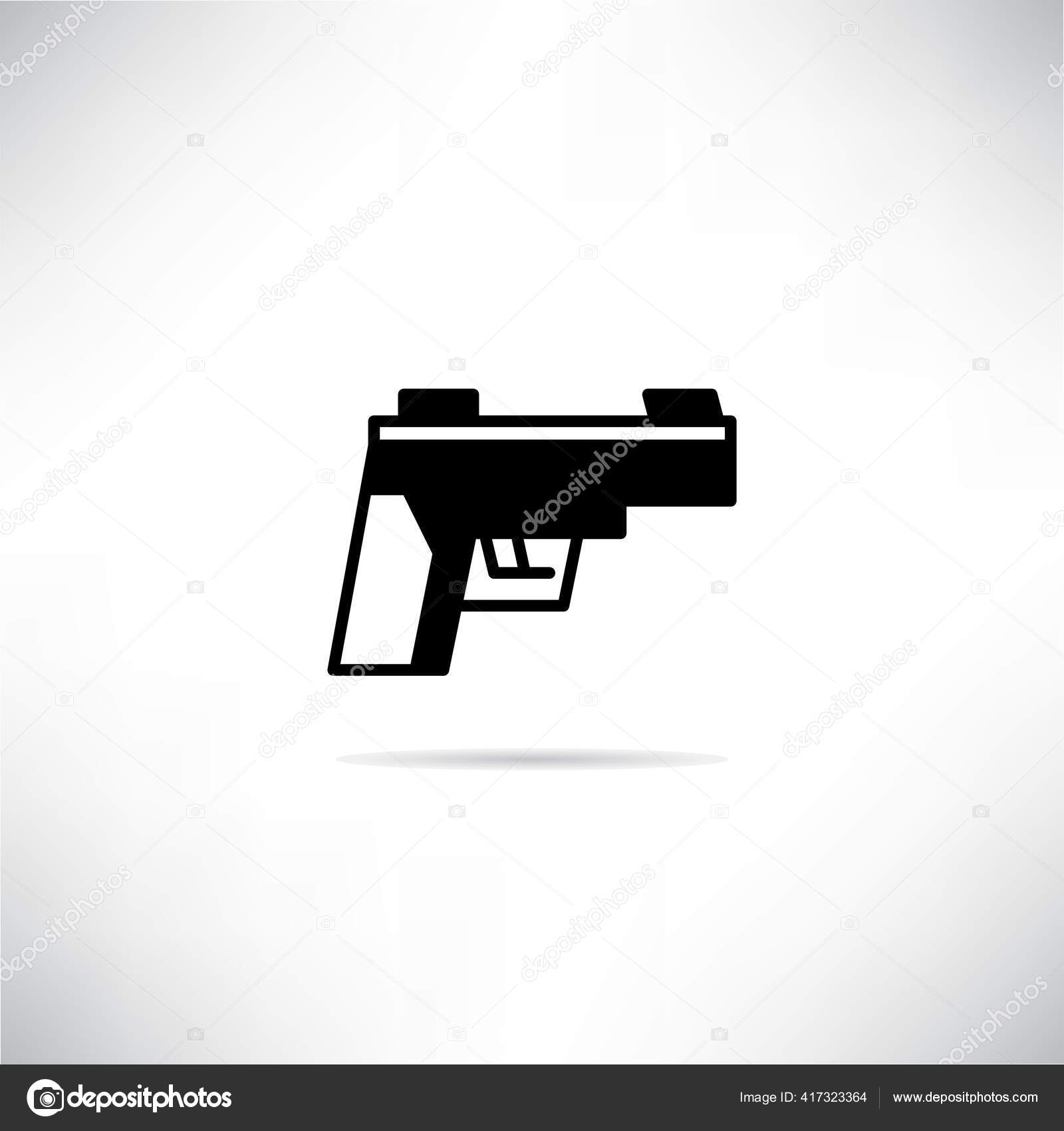 Gun Icon Shadow Gray Background Vector Stock Vector Image by ©loopang ...