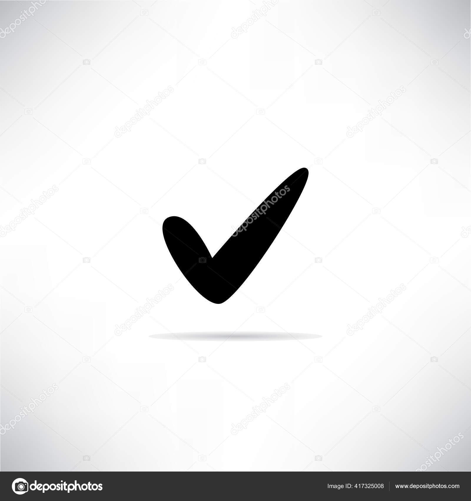 Check Mark Icon Shadow Gray Background Vector Stock Vector Image by ...