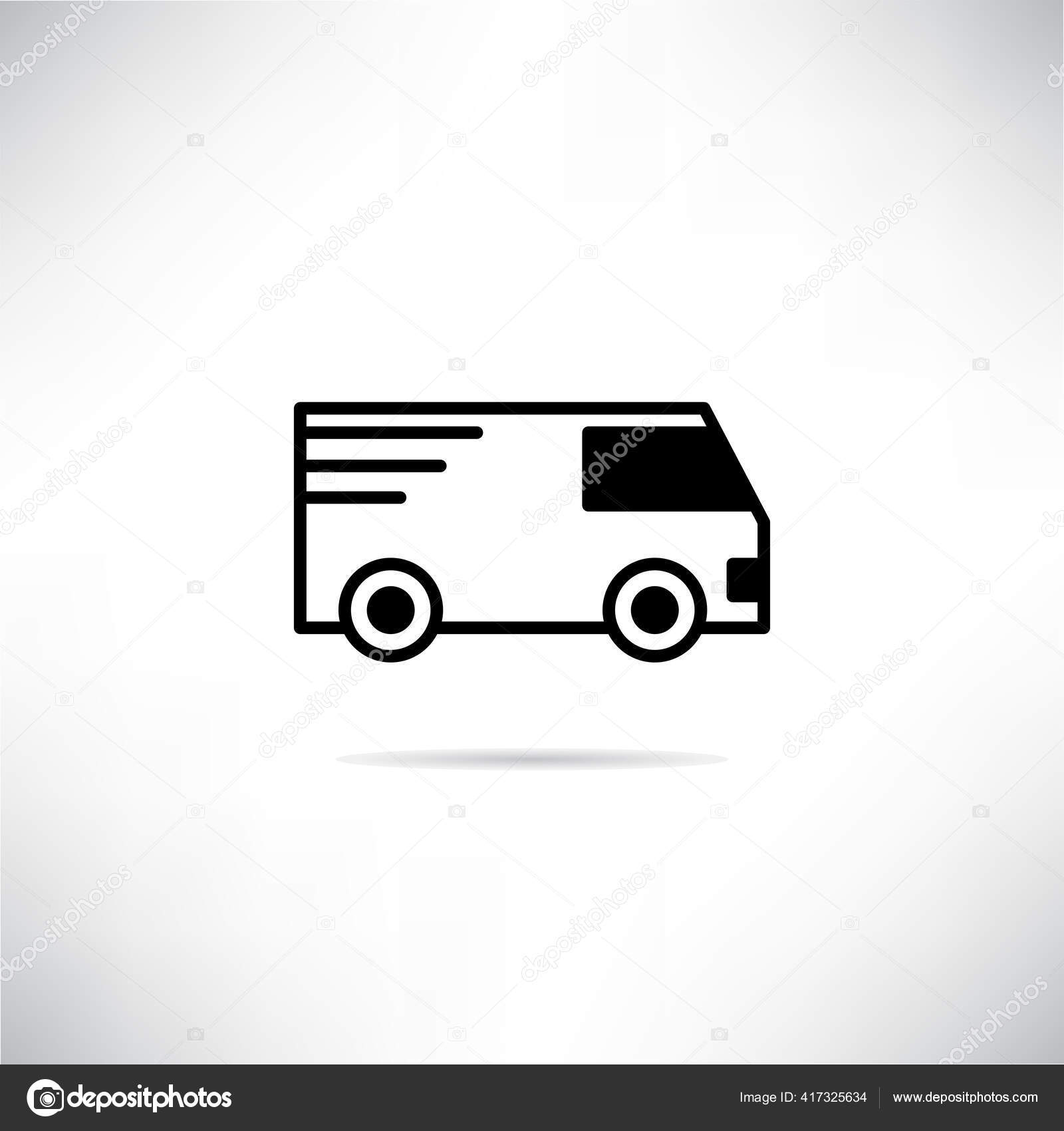 Van Icon Gray Background Vector Stock Vector by ©loopang 417325634