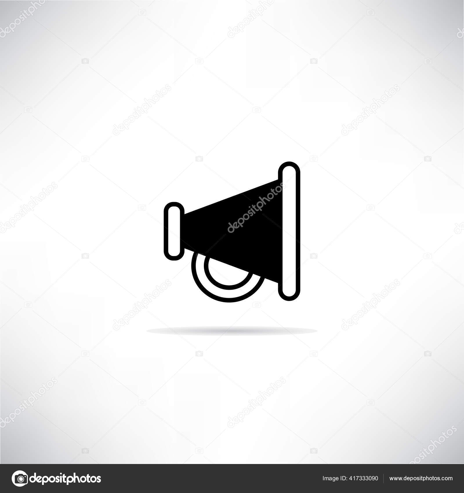 Megaphone Icon Shadow White Background Stock Vector by ©loopang 417333090