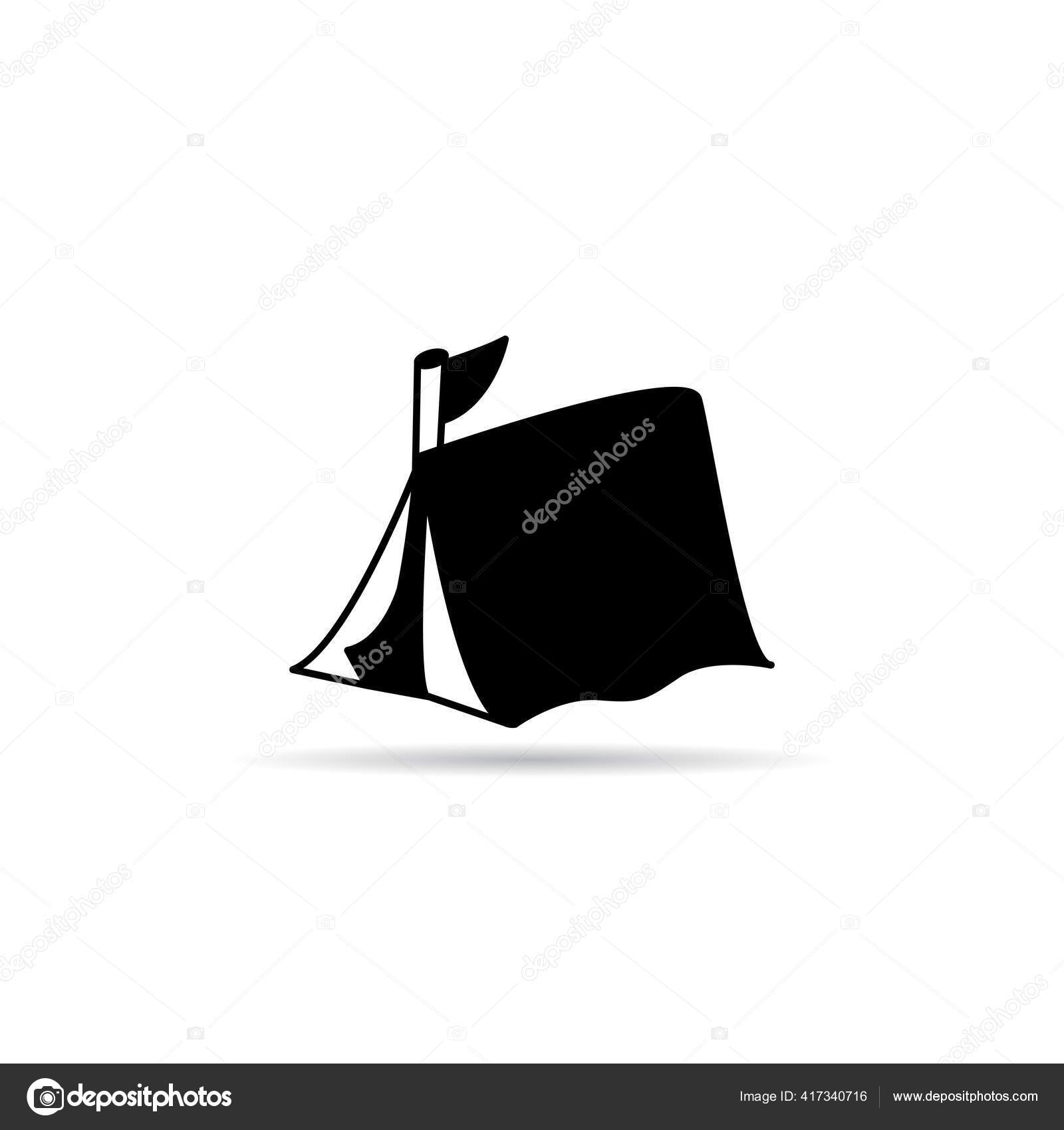 Tent Icon Vector White Background Stock Vector by ©loopang 417340716