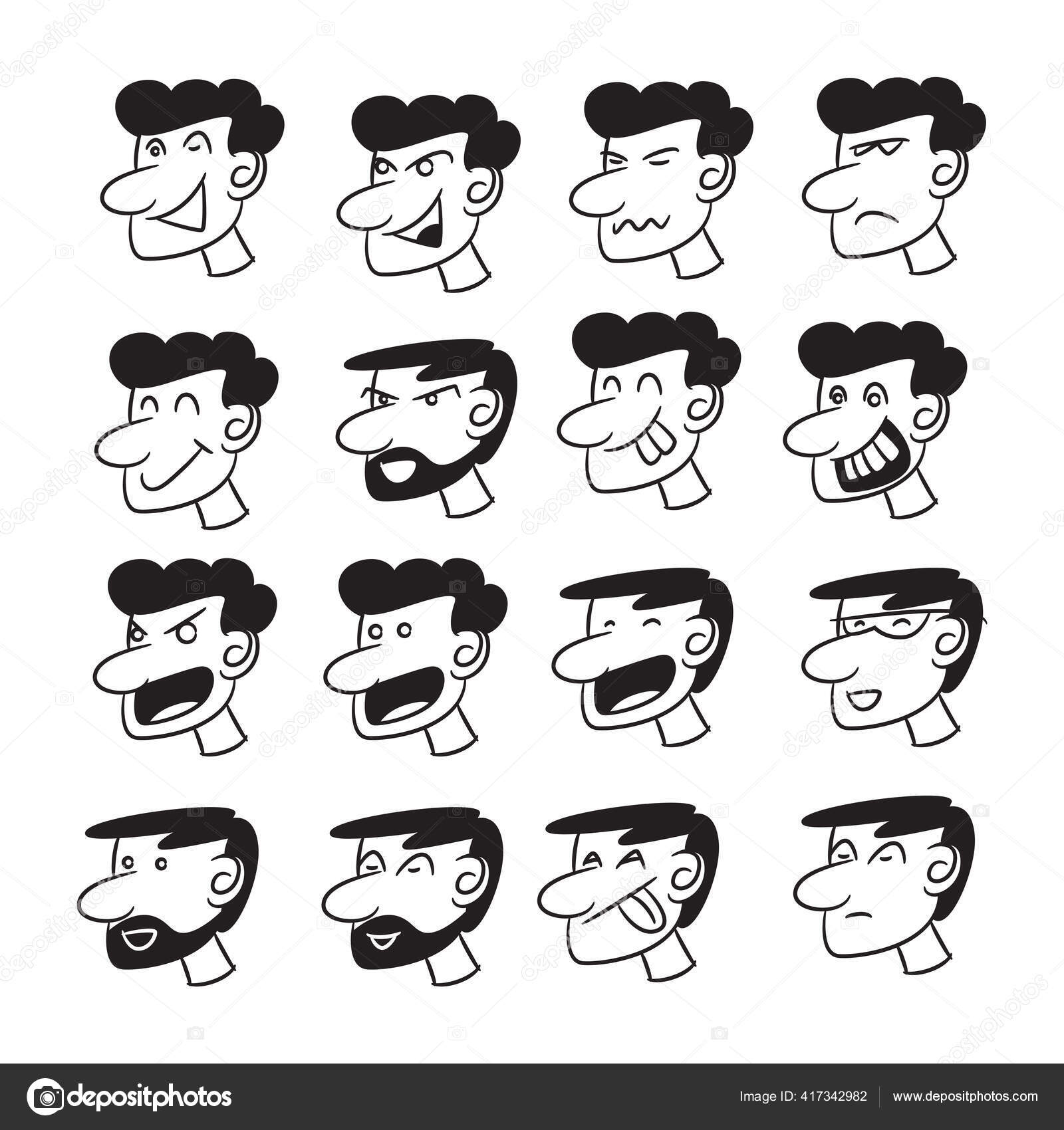 Personas Enfrentan Los Avatares Cómicos Vector Conjunto Vector de stock ...