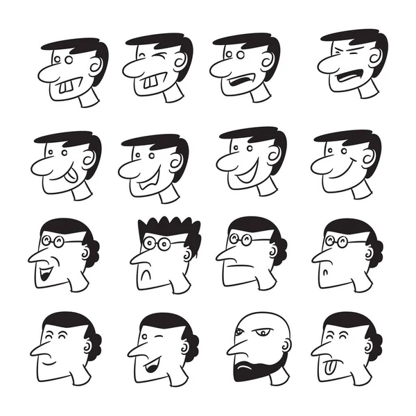 Personas Enfrentan Los Avatares Cómicos Vector Conjunto Vector de stock ...