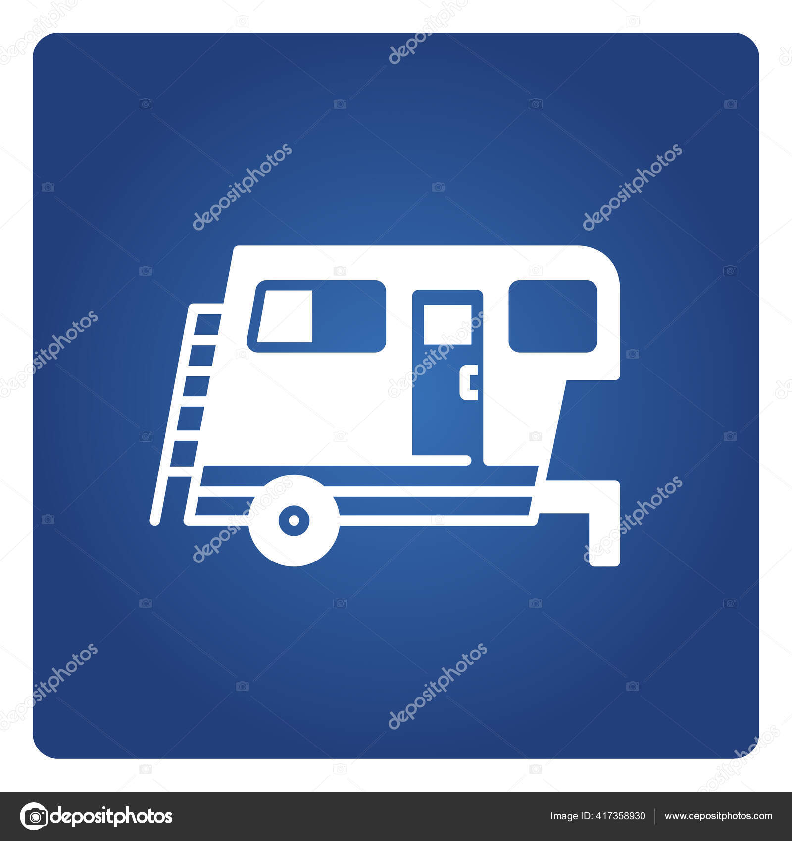 Car Motorhome Icon Blue Background Stock Vector by ©loopang 417358930