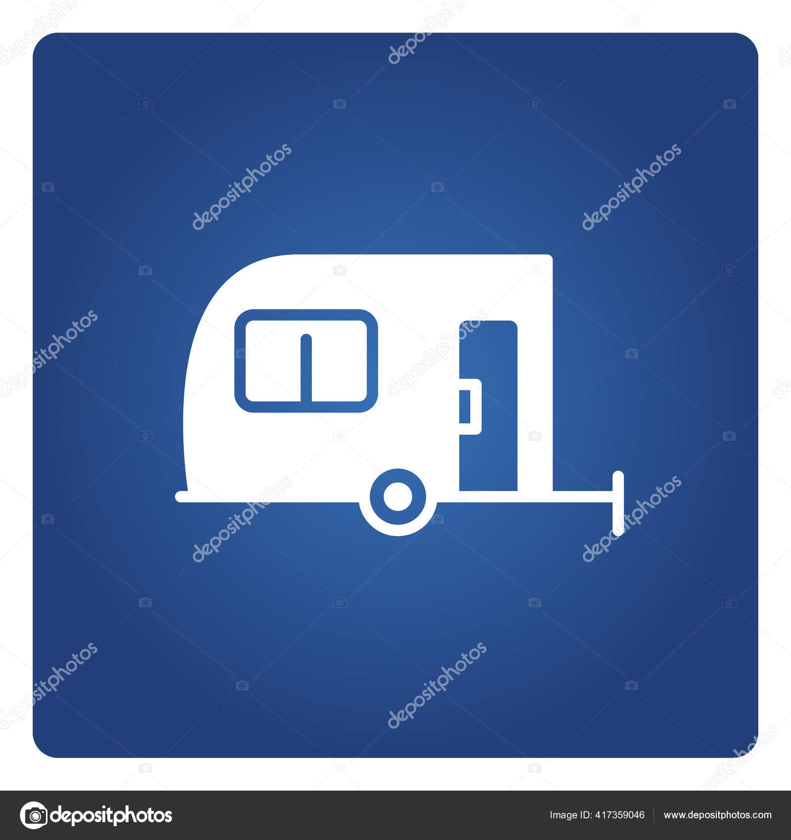 Car Motorhome Icon Blue Background Stock Vector by ©loopang 417359046