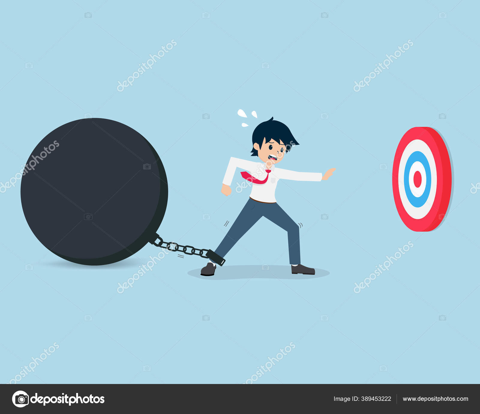 Salary Man Stuck Problems Obstacles Therefore Unable Achieve Goal Many ...