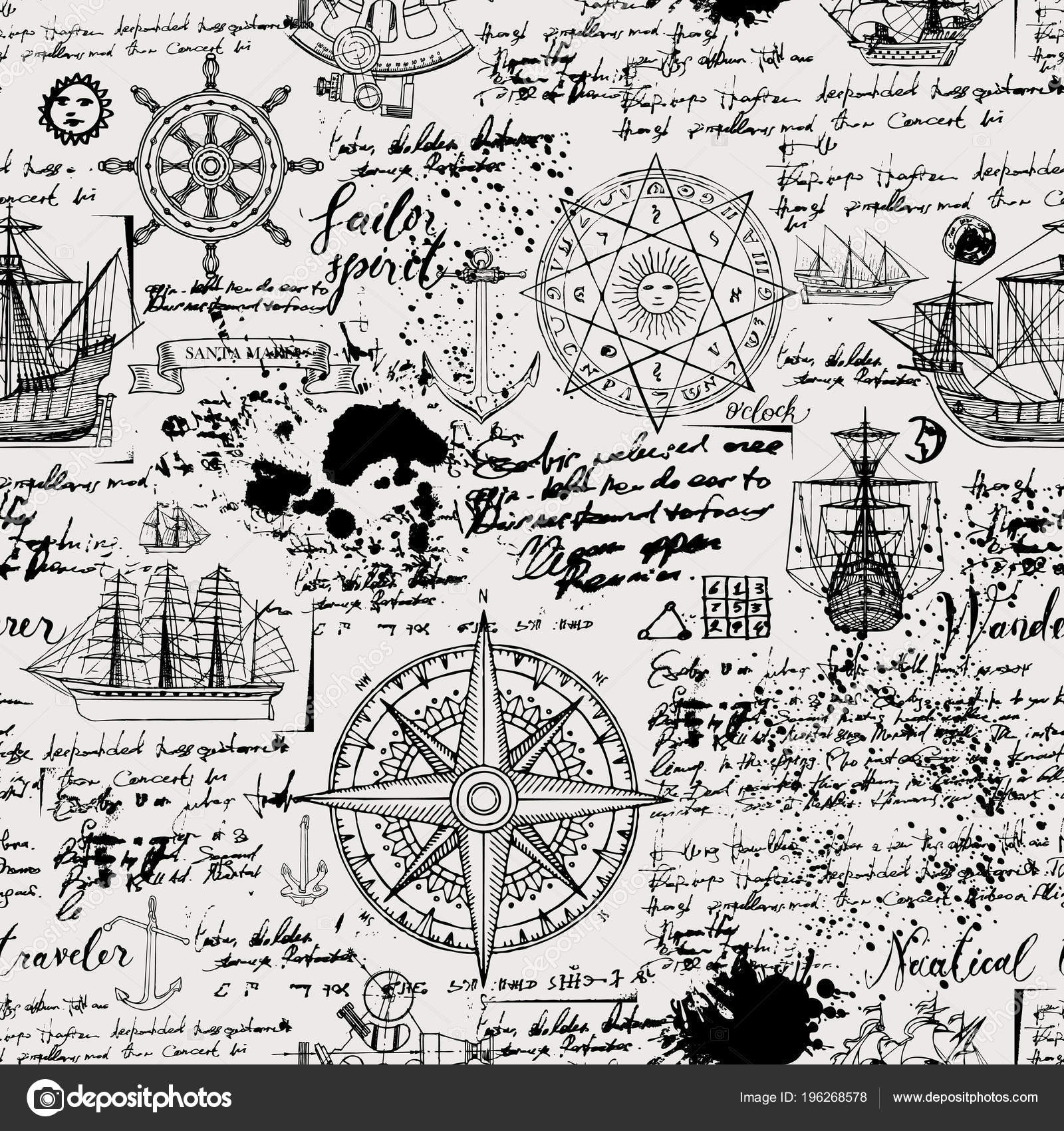 Vector Abstract Seamless Background Theme Travel Adventure Discovery ...