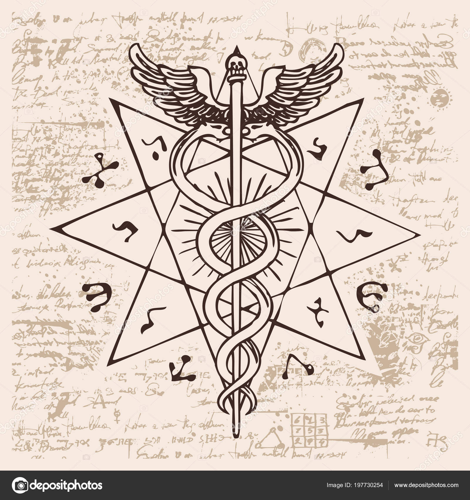 Caduceus Hermes Drawing