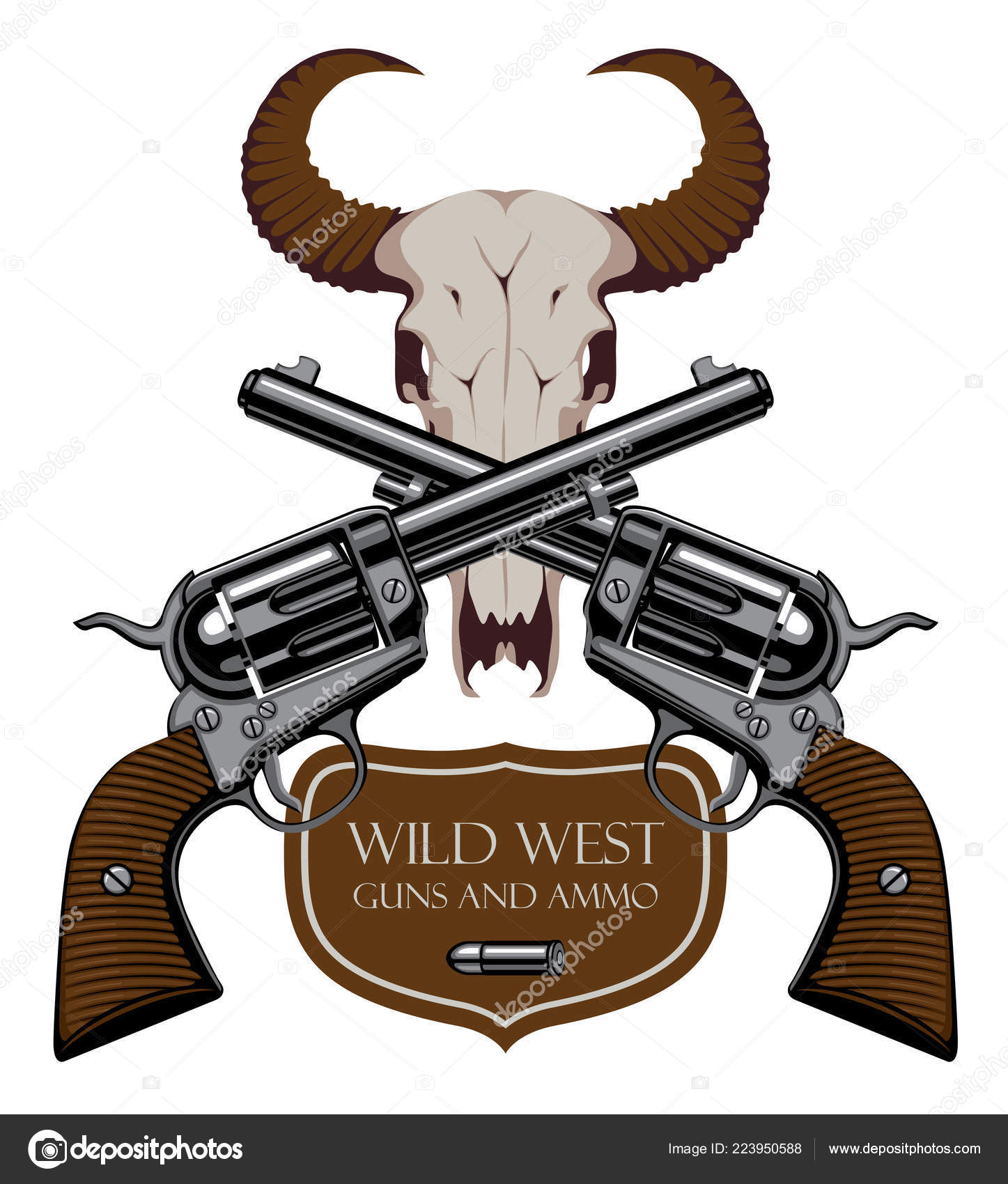 Crossed Revolvers Western