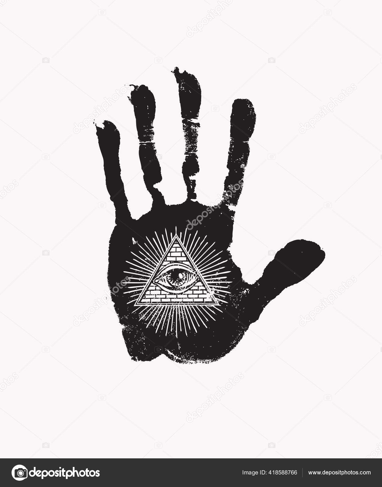 All Seeing Eye Hand Symbol