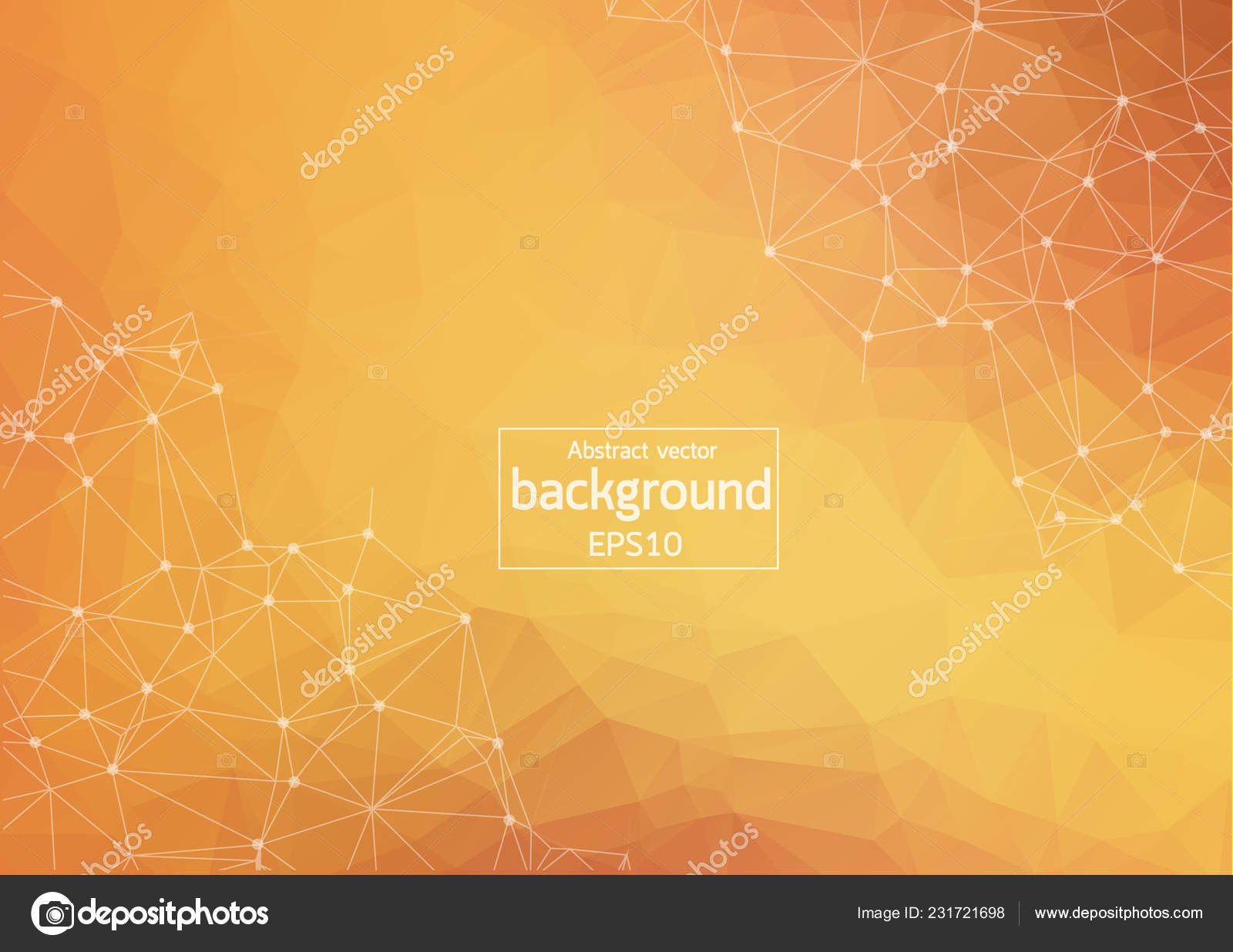 Abstract Polygonal Light Orange Background Connected Dots Lines ...