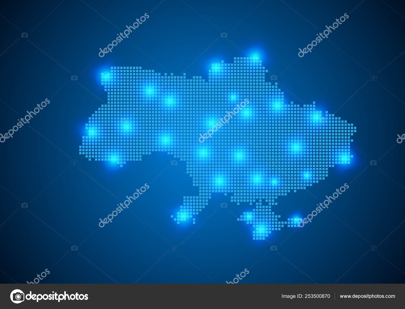 Abstract blue background with map, internet line, connected poin Stock ...
