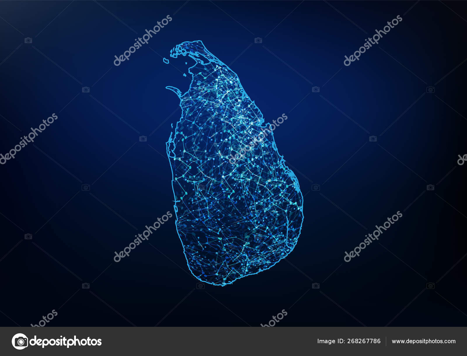 Abstract of Sri Lanka map network, internet and global connectio Stock ...