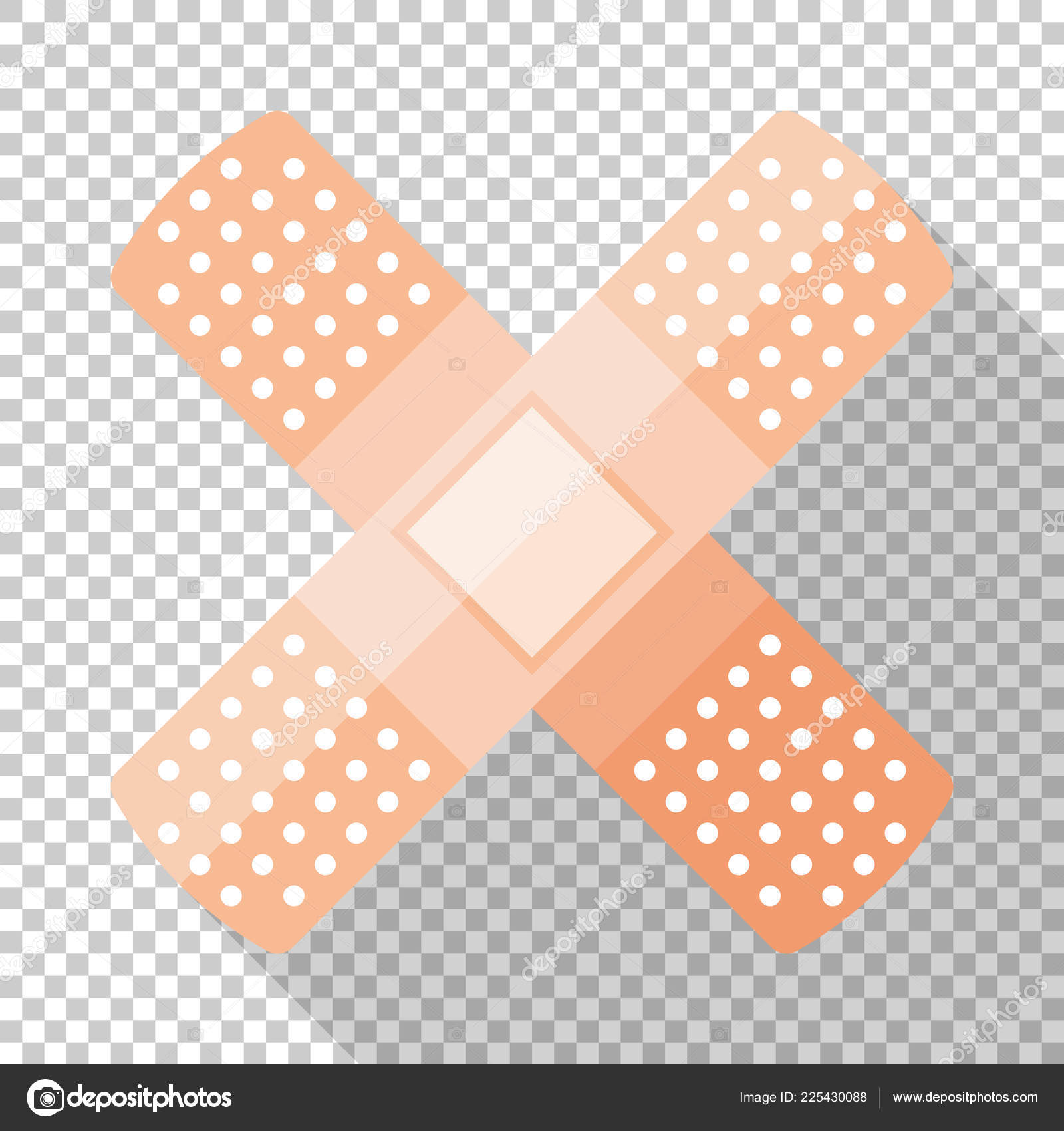 Adhesive plaster or sticking-plaster icon in flat style with long ...