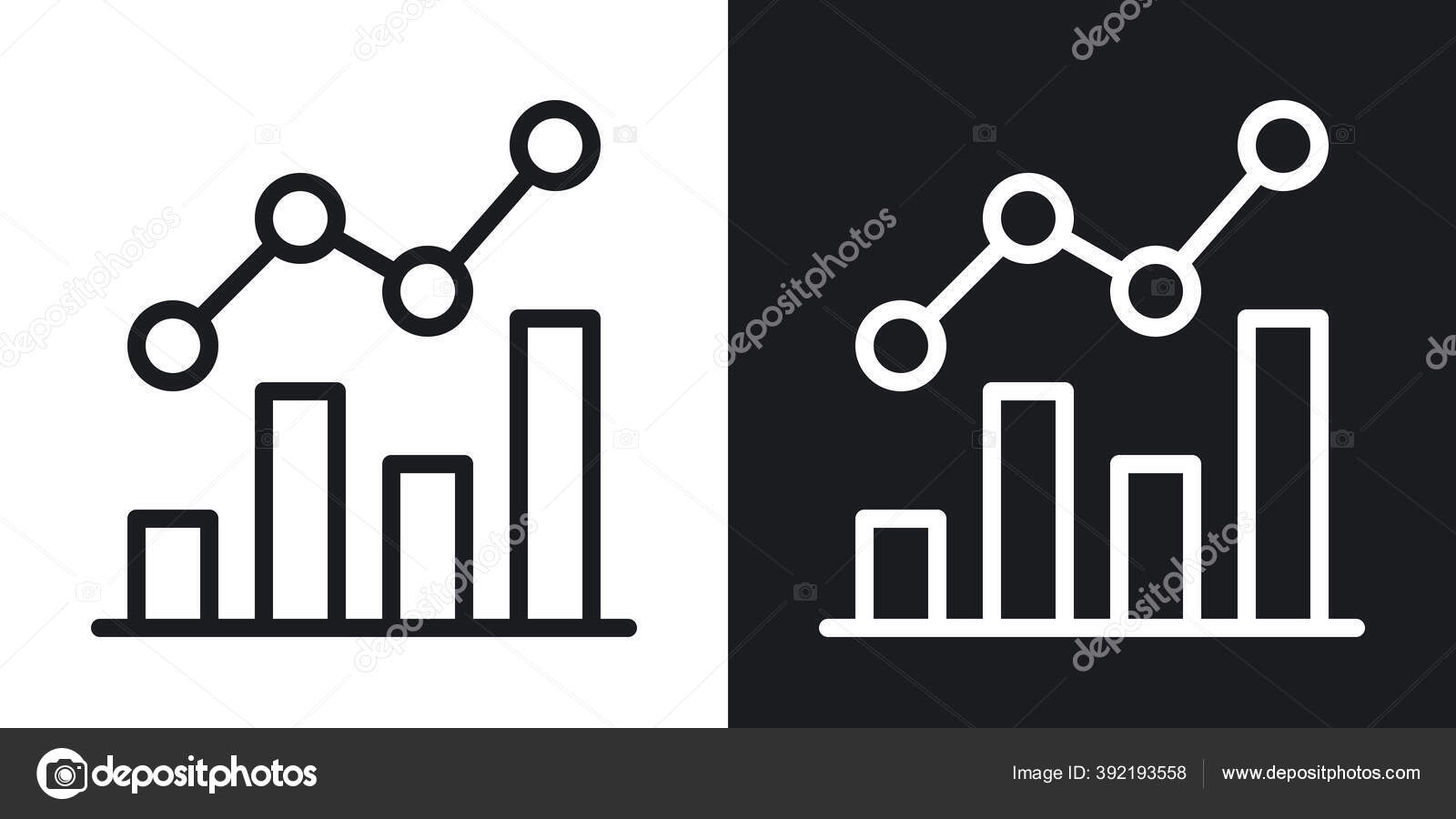 Line chart, graph or diagram icon. Simple two-tone vector illustration ...