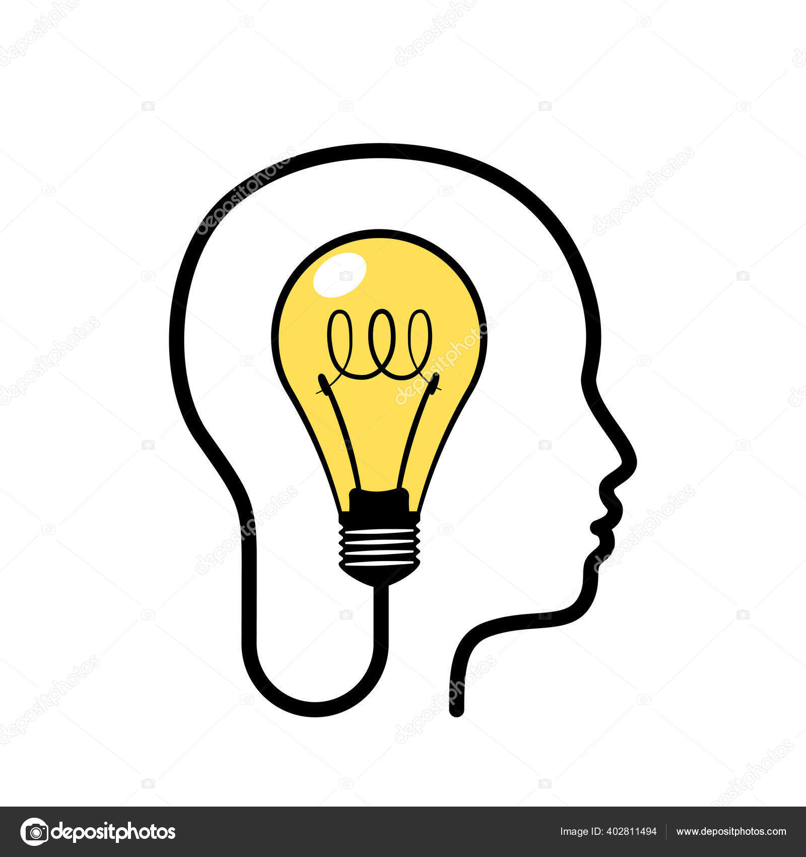 Lightbulb Idea Over Head