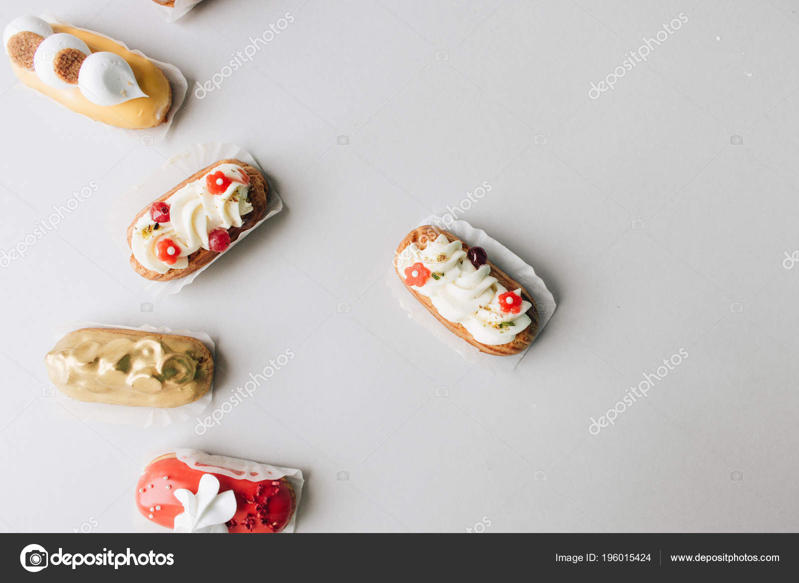 Assorted Delicious Sweets Grey Background — Stock Photo © anna ...