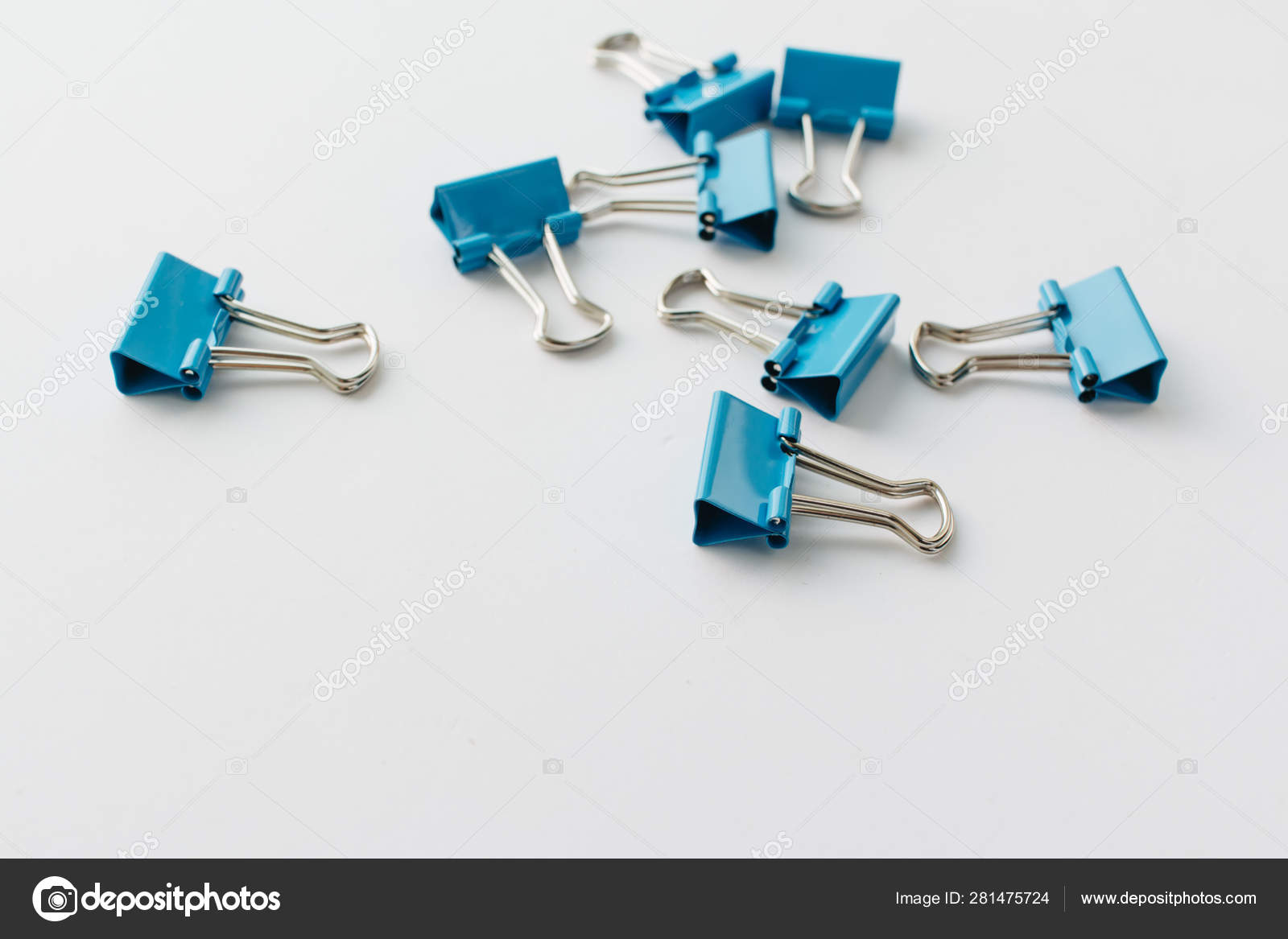 Pile Blue Paper Clips Blue Background — Stock Photo © anna_georgievna ...