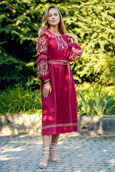 Beautiful Blonde Ukrainian Girl Blue Eyes Folk Clothing Boho Style ⬇