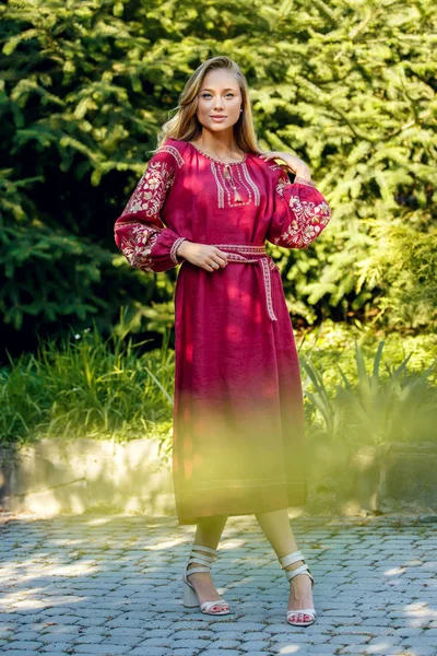 Beautiful Blonde Ukrainian Girl Blue Eyes Folk Clothing Boho Style ⬇