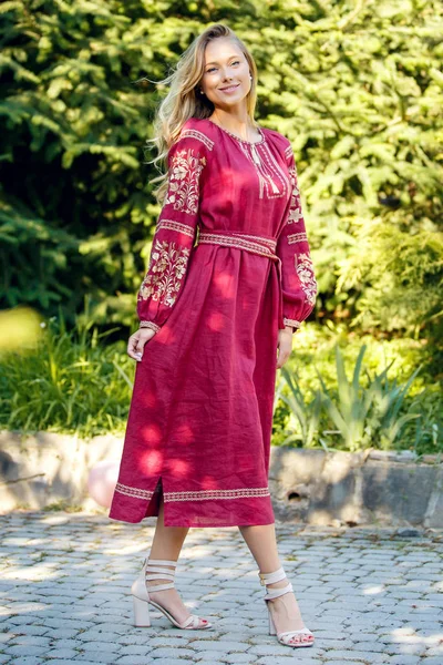 Beautiful Blonde Ukrainian Girl Blue Eyes Folk Clothing Boho Style ⬇
