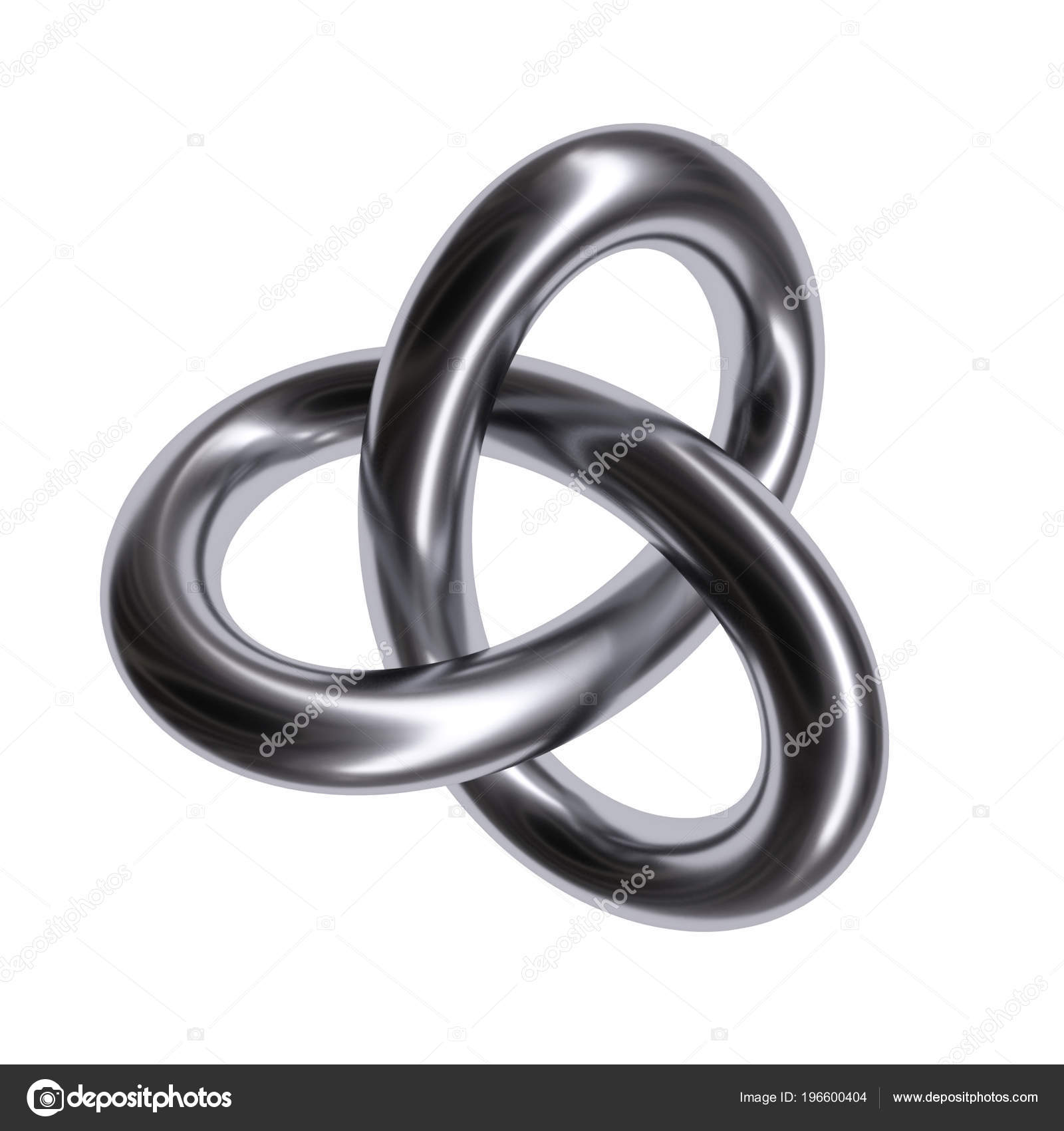 Metal Torus Knot Isolated White Background Image Stock Photo by ...