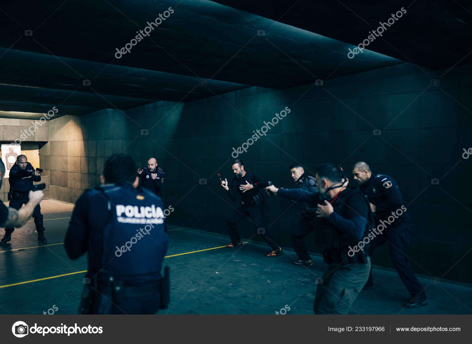 Police Training Shooting Gallery Short Weapon — Stock Photo ...